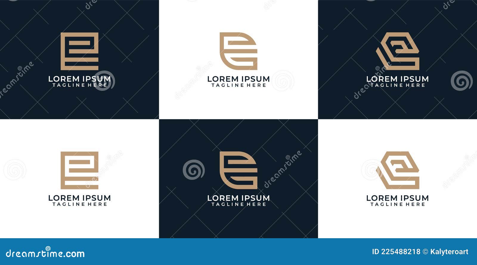 Creative Monogram Elegant Letter E Logo Design Collection Stock Vector ...