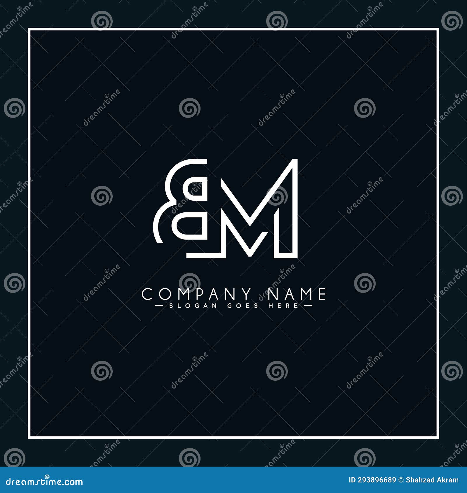 Creative Monogram for Initial Letter BM Logo - Minimal Vector Logo ...