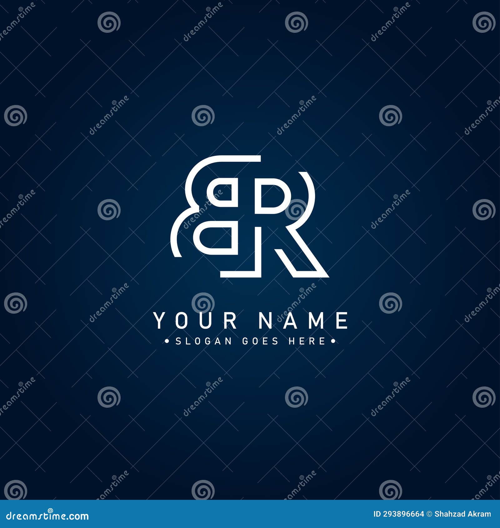 Creative Monogram for Initial Letter BR Logo - Minimal Vector Logo ...