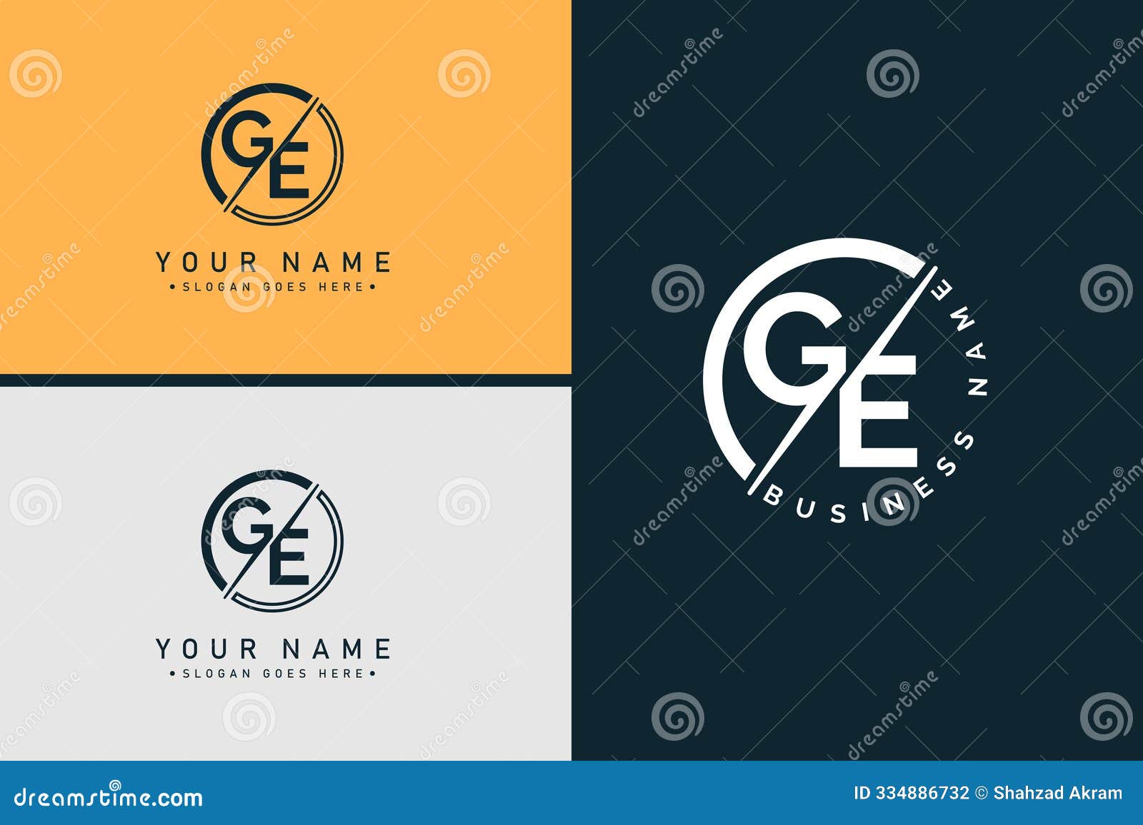 Creative Monogram For Initial Letter GE Logo - Minimal Vector Logo ...