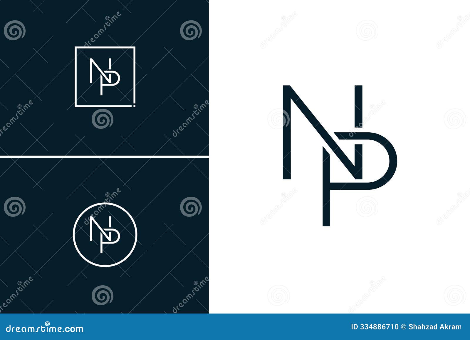 Creative Monogram for Initial Letter NP Logo - Minimal Vector Logo ...