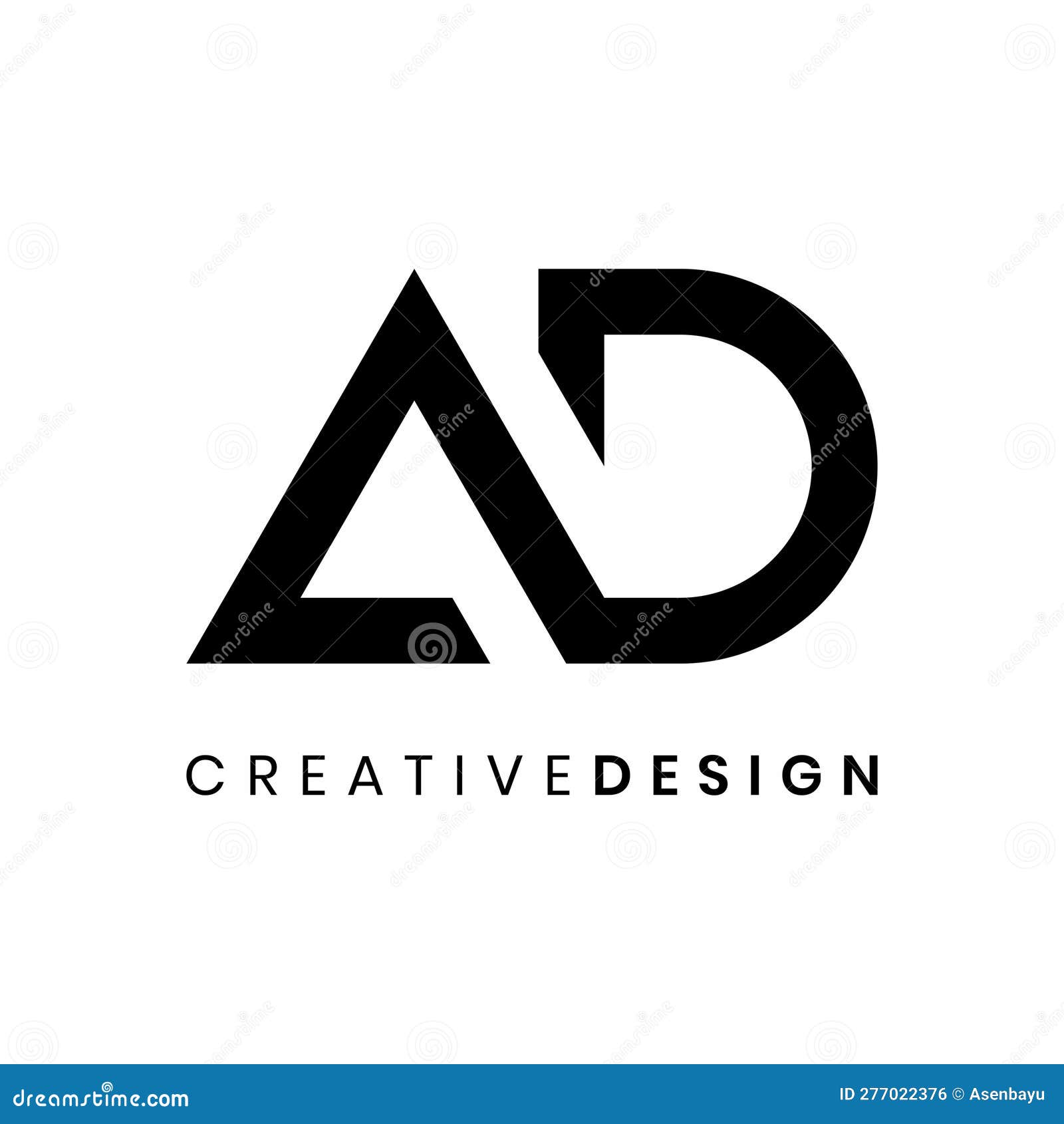 Creative Monogram Letter AD Logo Design Vector. Modern Initial AD ...