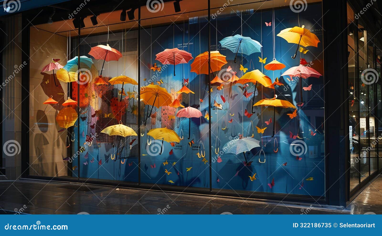 Creative Monsoon Window Art in Stores Stock Illustration - Illustration ...