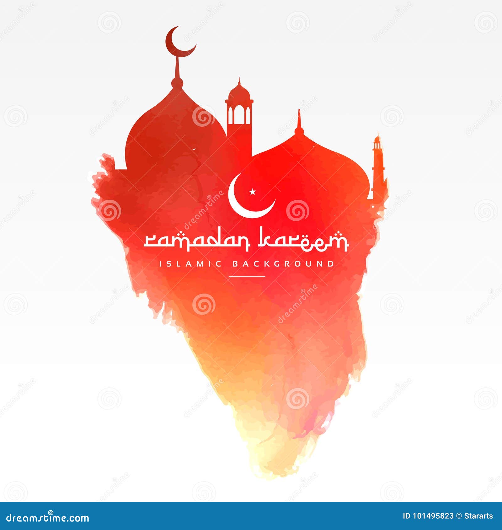 Creative Mosque Design Made with Red Paint Stock Vector - Illustration ...