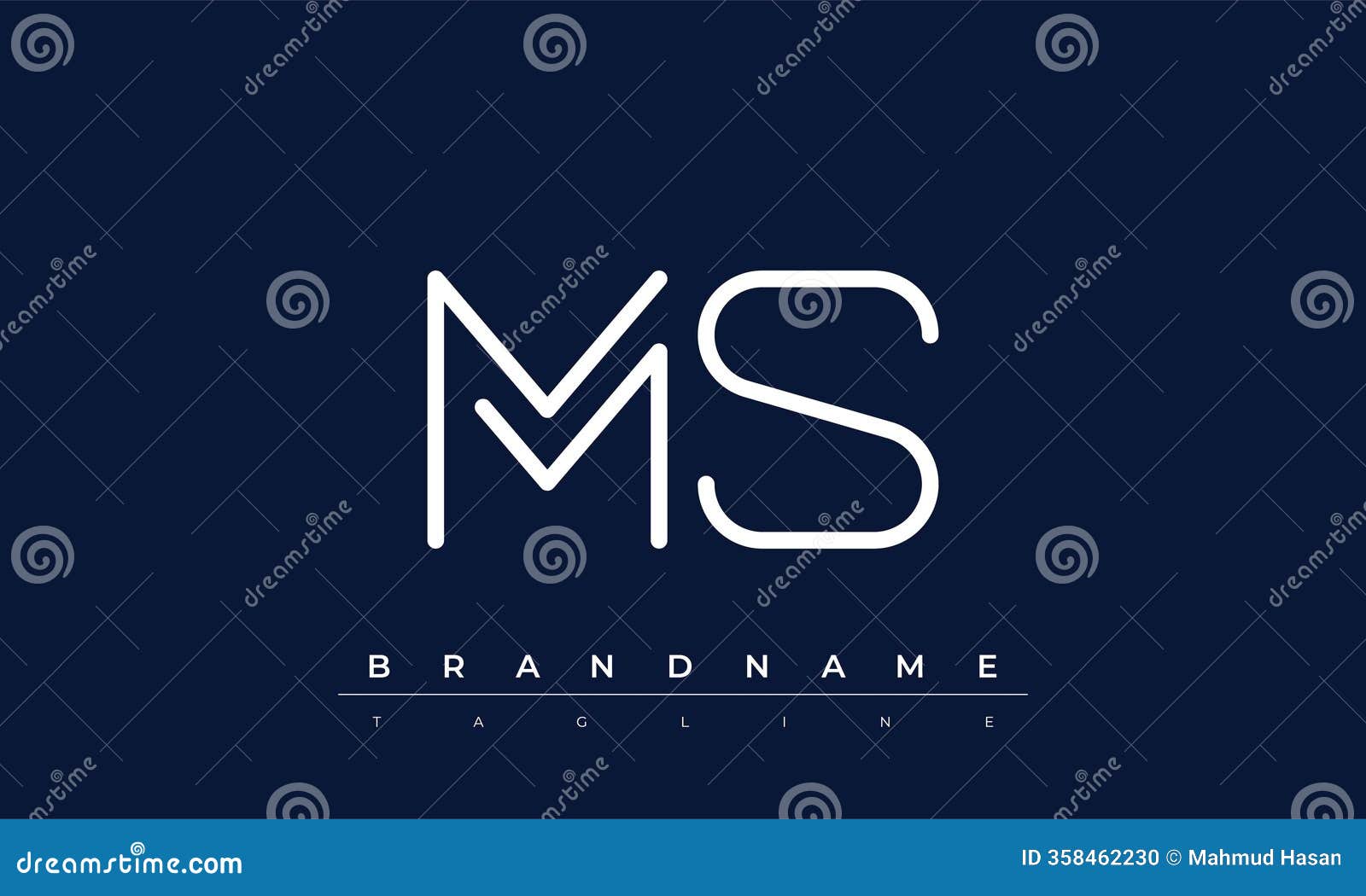 Creative MS Letter Initial Logo Vector Image Stock Vector ...