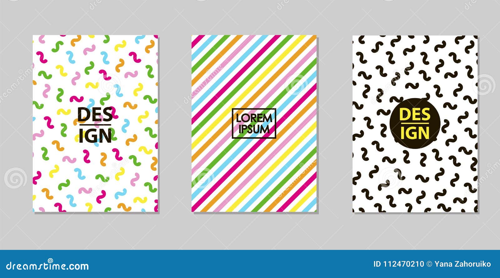 Creative Multicolor Backgrounds Set. Trendy Templates for Card, Stock ...