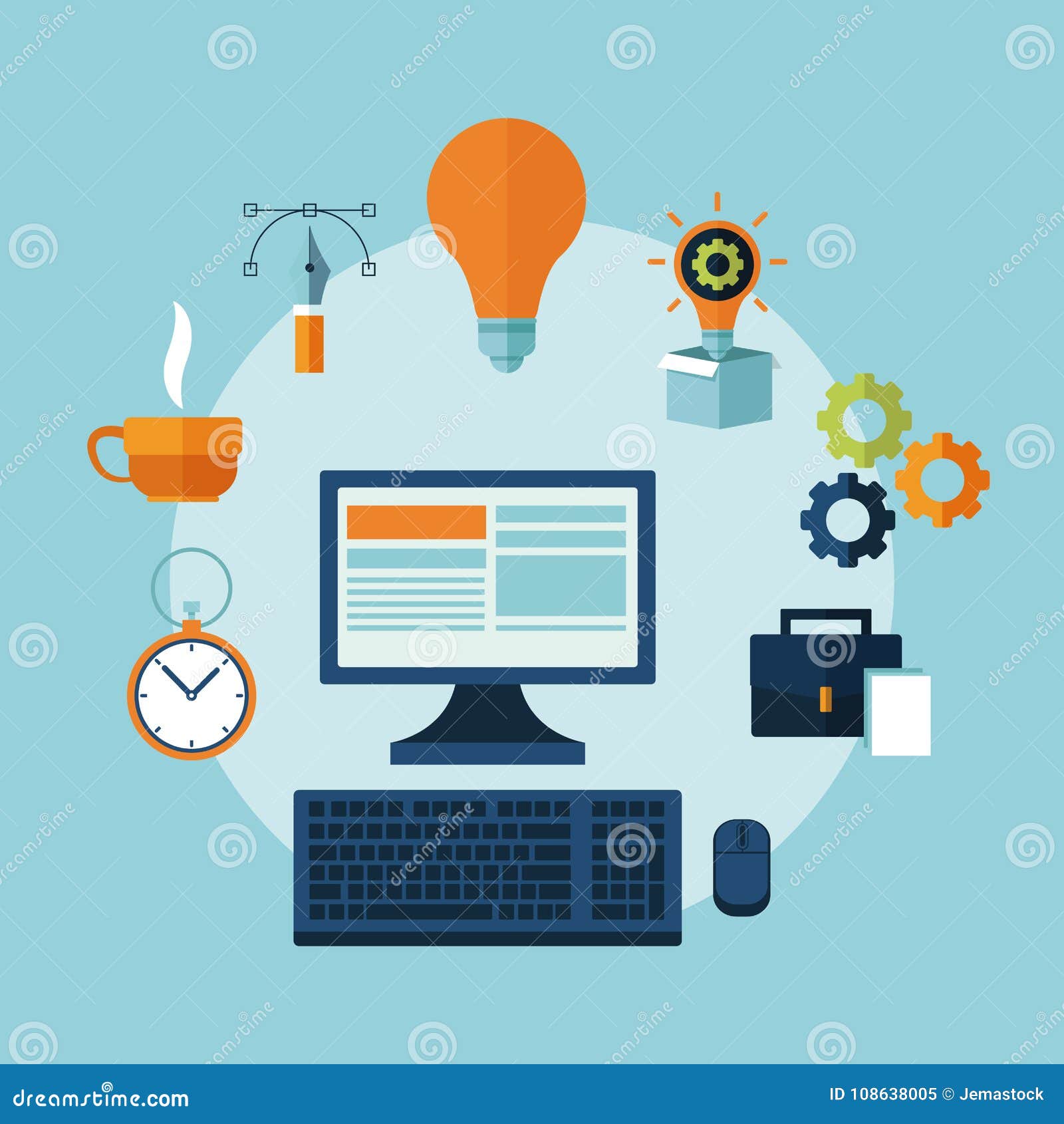 Creative Multimedia Ideas Icons Stock Vector - Illustration of idea ...