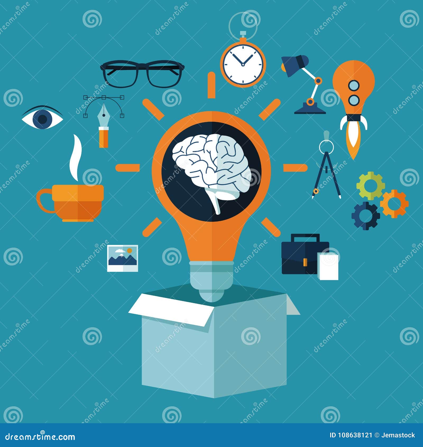 Creative Multimedia Ideas Icons Stock Vector - Illustration of mobile ...