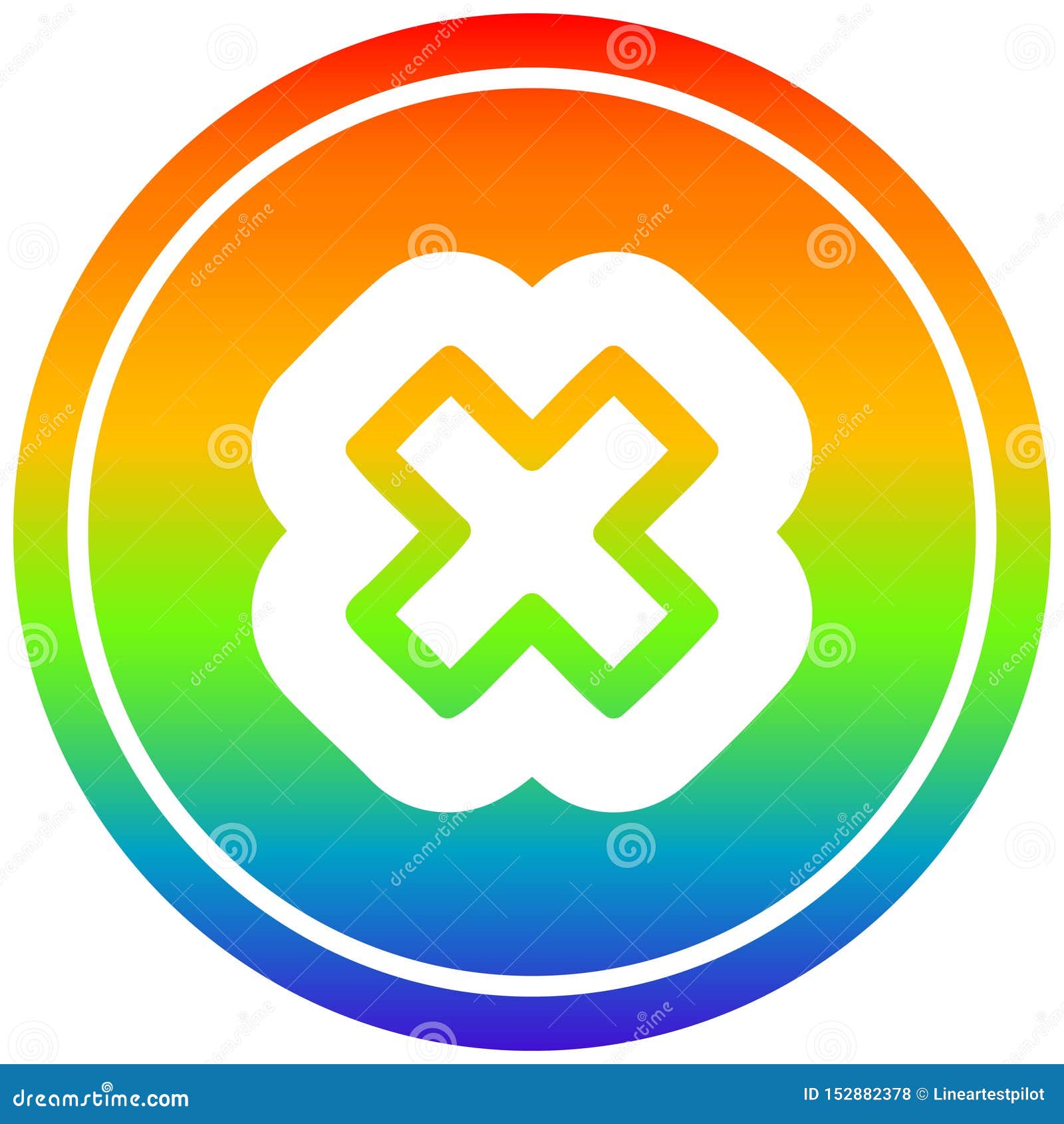A Creative Multiplication Sign Circular in Rainbow Spectrum Stock ...