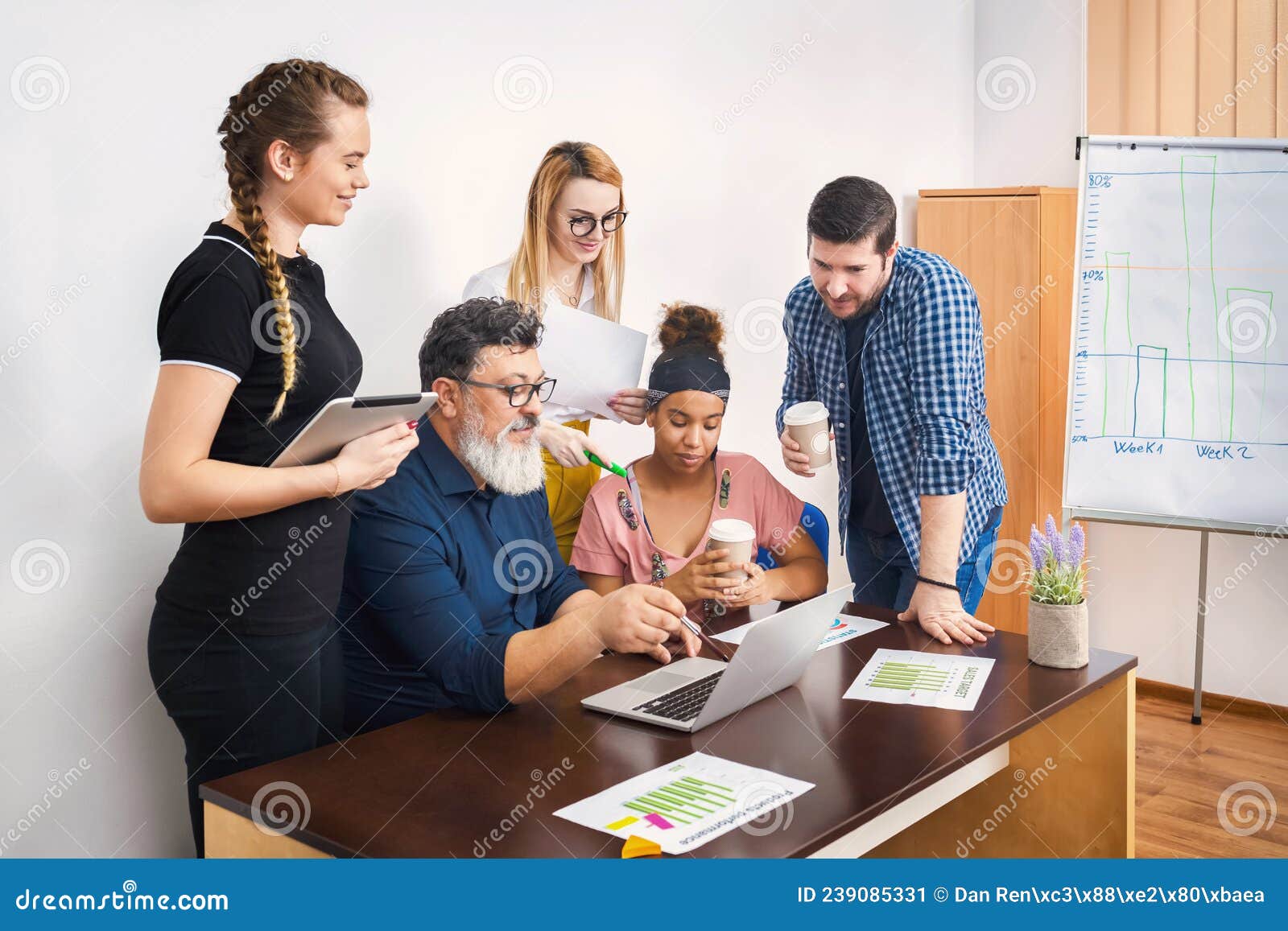 Creative Multiracial Business People Working Together Stock Image ...