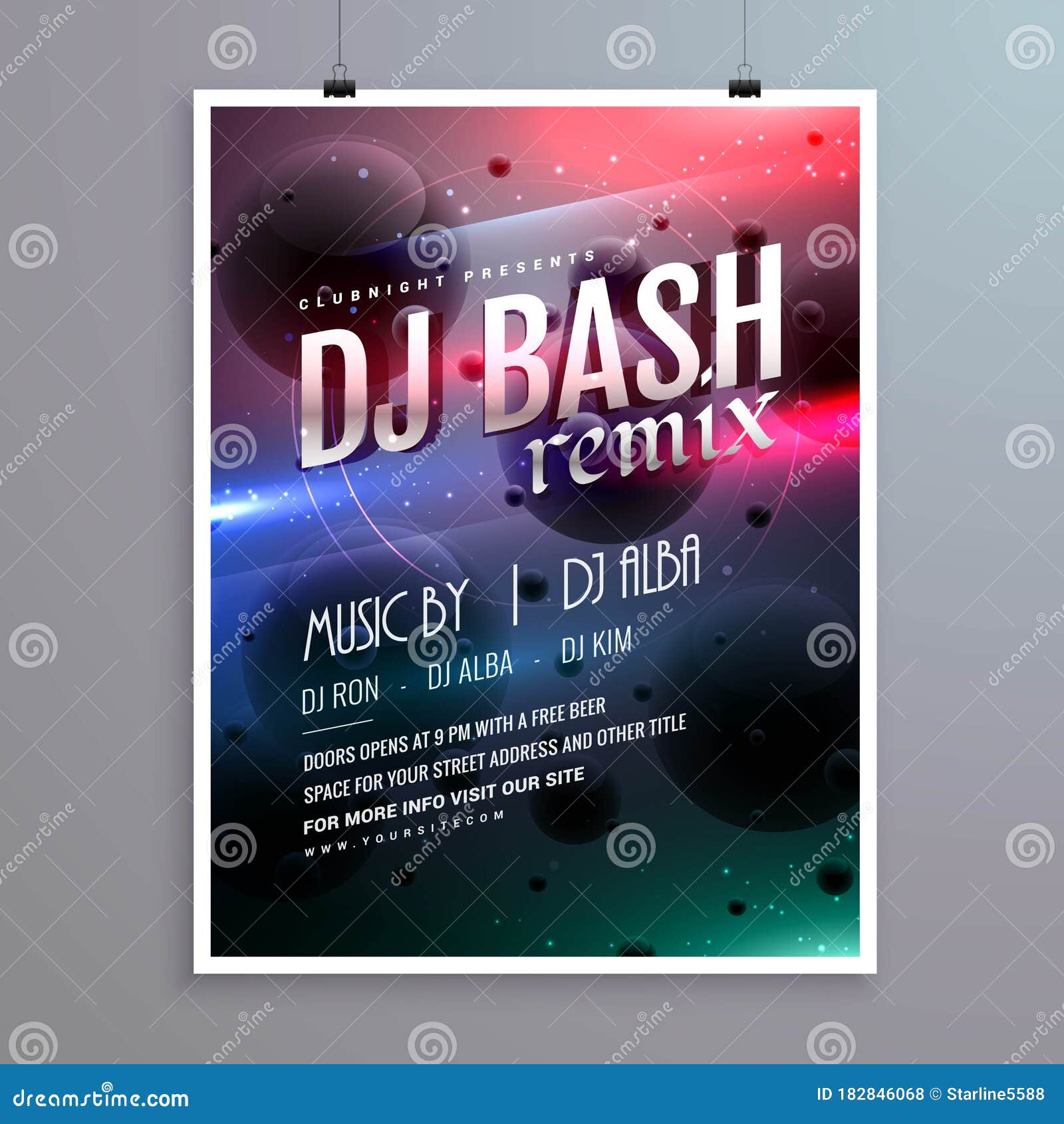 Creative Music Flyer Template with Abstract Background Stock Vector ...