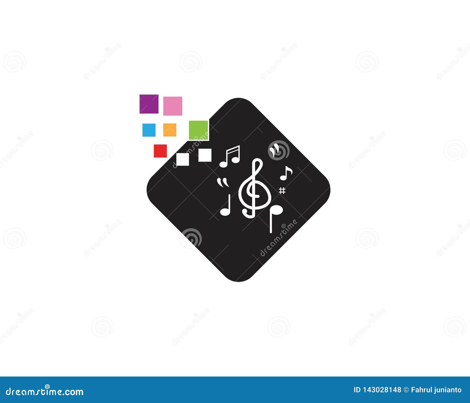 Creative Music Note Logo Design Stock Vector - Illustration of retro ...