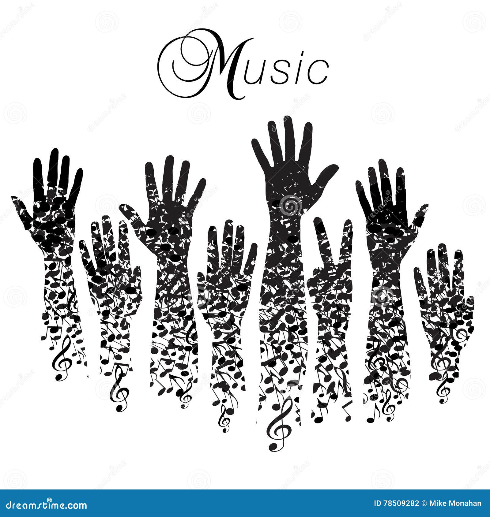 A Creative Musical Background Made with Hands Stock Vector ...