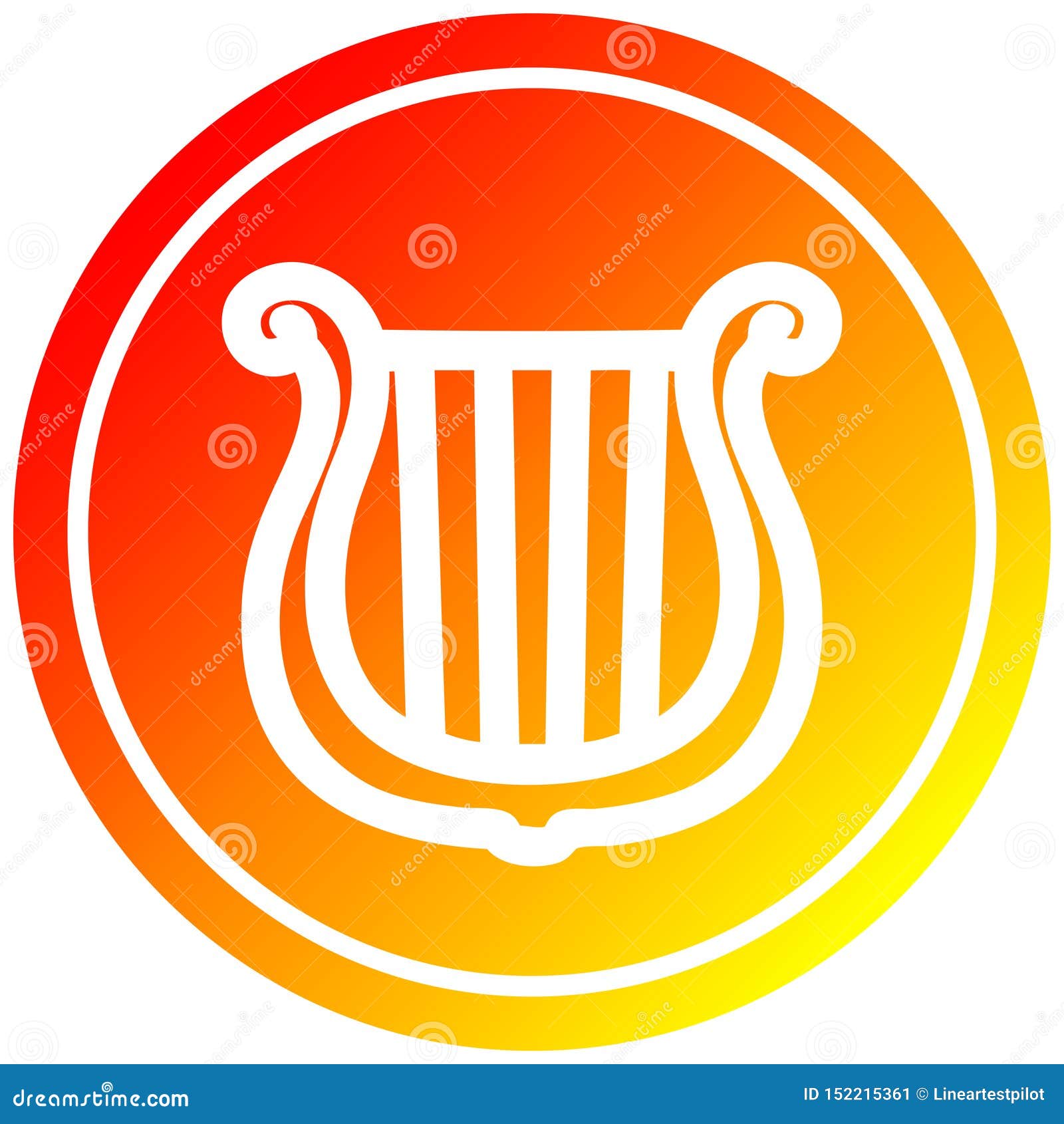 A Creative Musical Instrument Harp Circular in Hot Gradient Spectrum ...