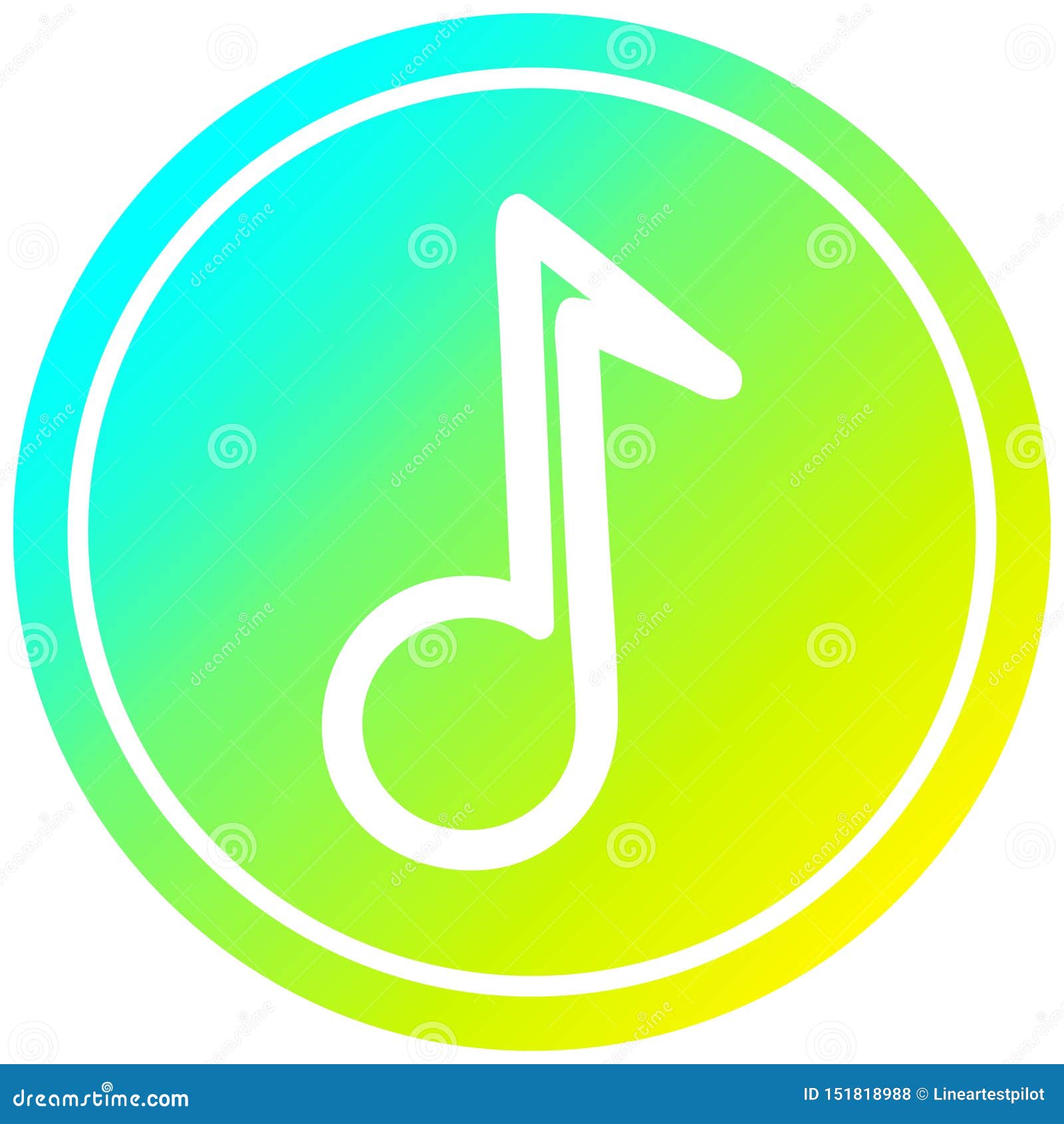 A Creative Musical Note Circular in Cold Gradient Spectrum Stock Vector ...