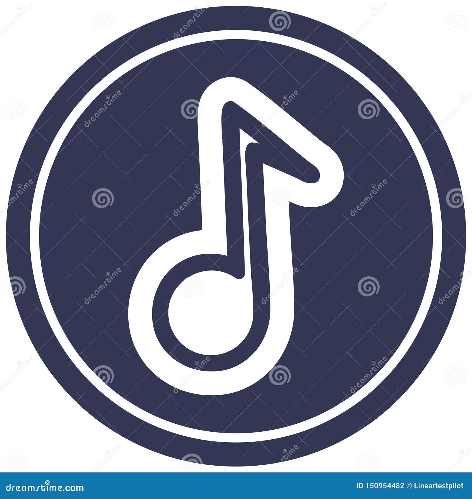 A Creative Musical Note Circular Icon Stock Vector - Illustration of ...