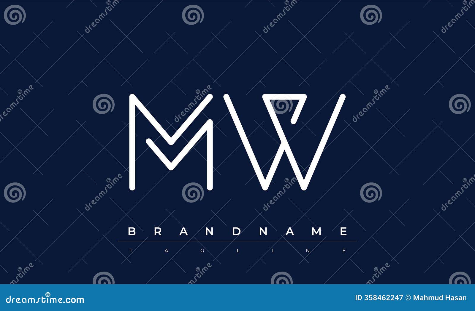 Creative MW Letter Initial Logo Vector Image Stock Vector ...
