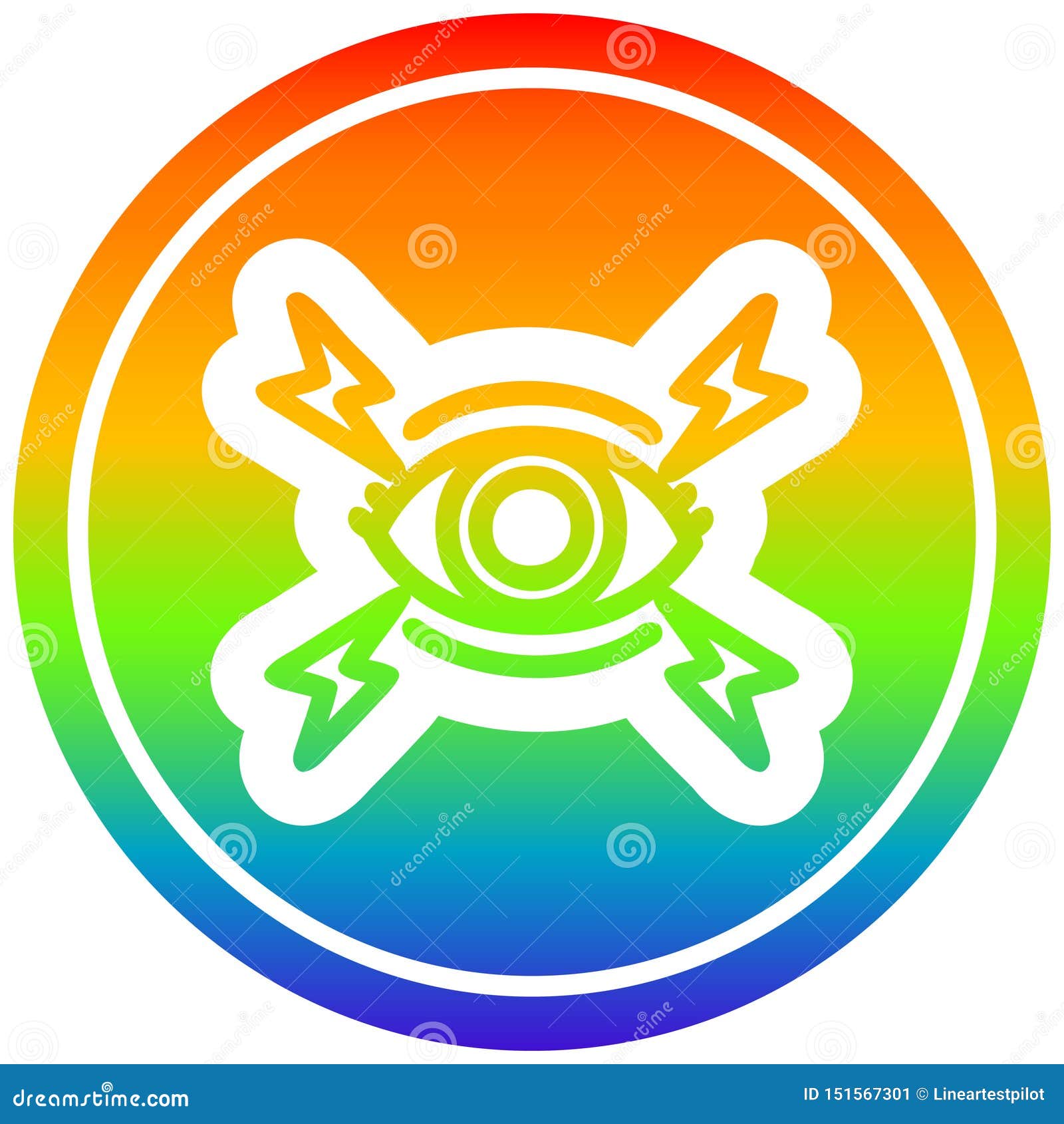 Mystic Eye Lightning Bolt Magical Magic Icon Sign Symbol Clip Art ...