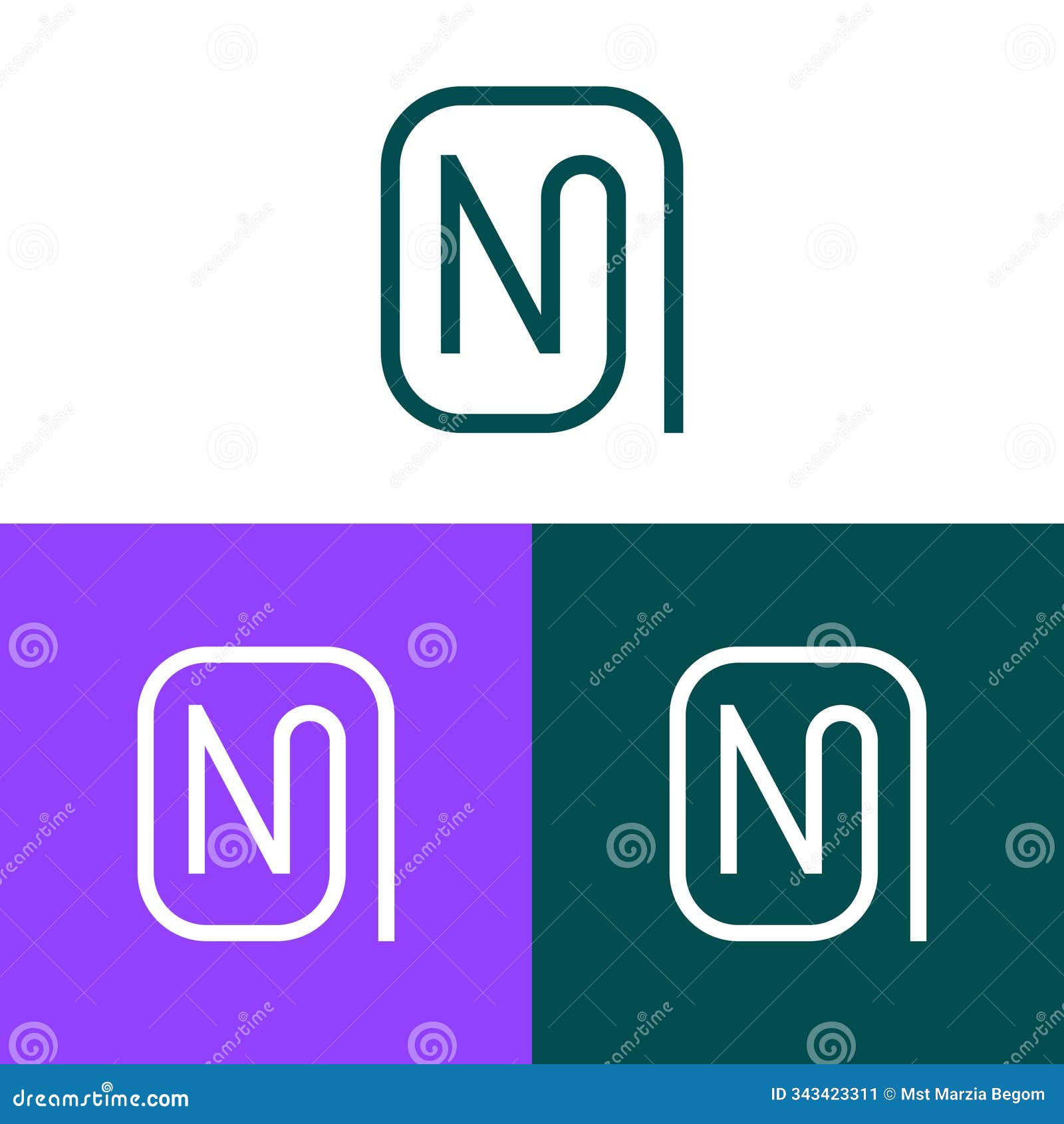 Creative N Letter Minimal Monogram Vector Sign, Minimal Logo Sign N ...