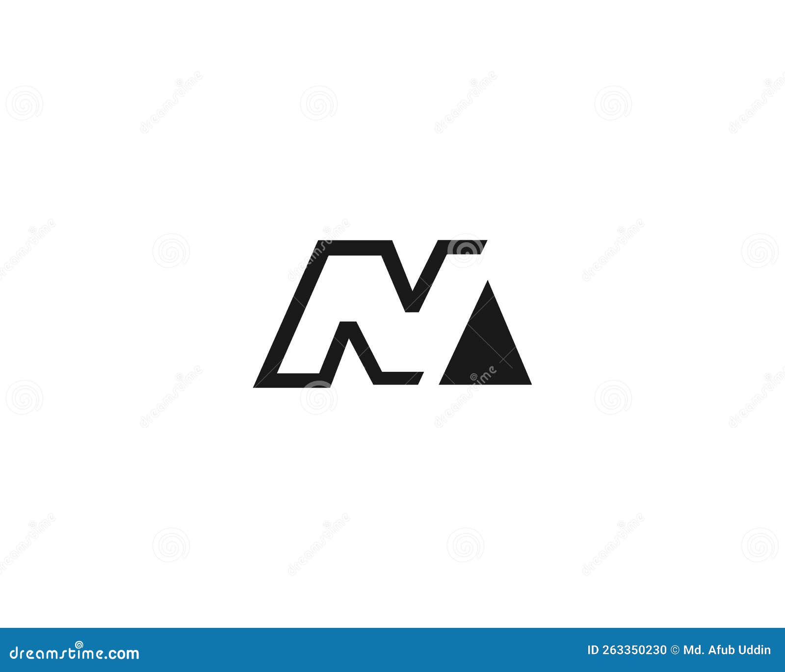 Creative NA and NM Letter Editable Initial Logo Design Stock Vector ...