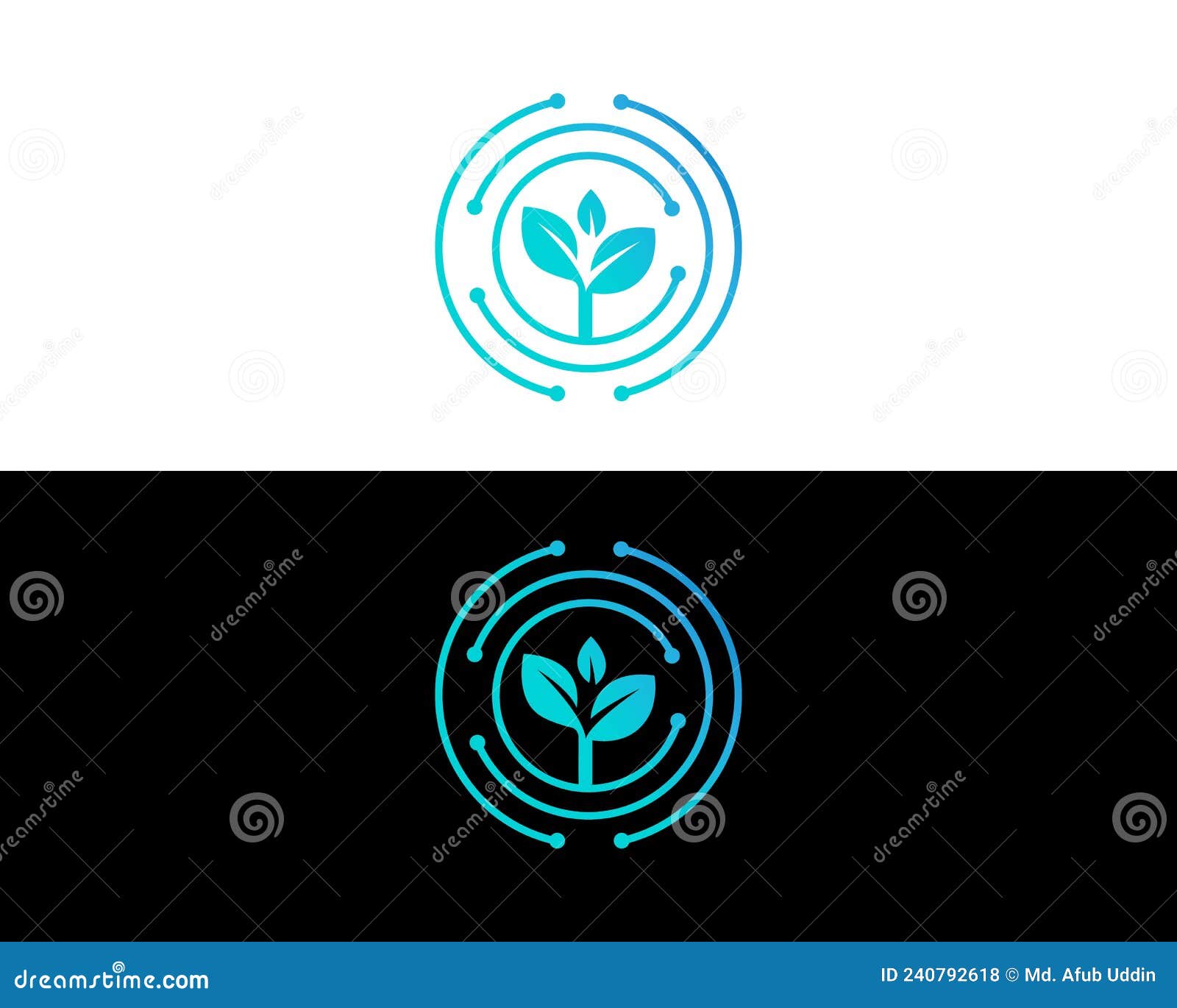 Creative Natural Tree Tech Logo Icon Design Stock Vector - Illustration ...