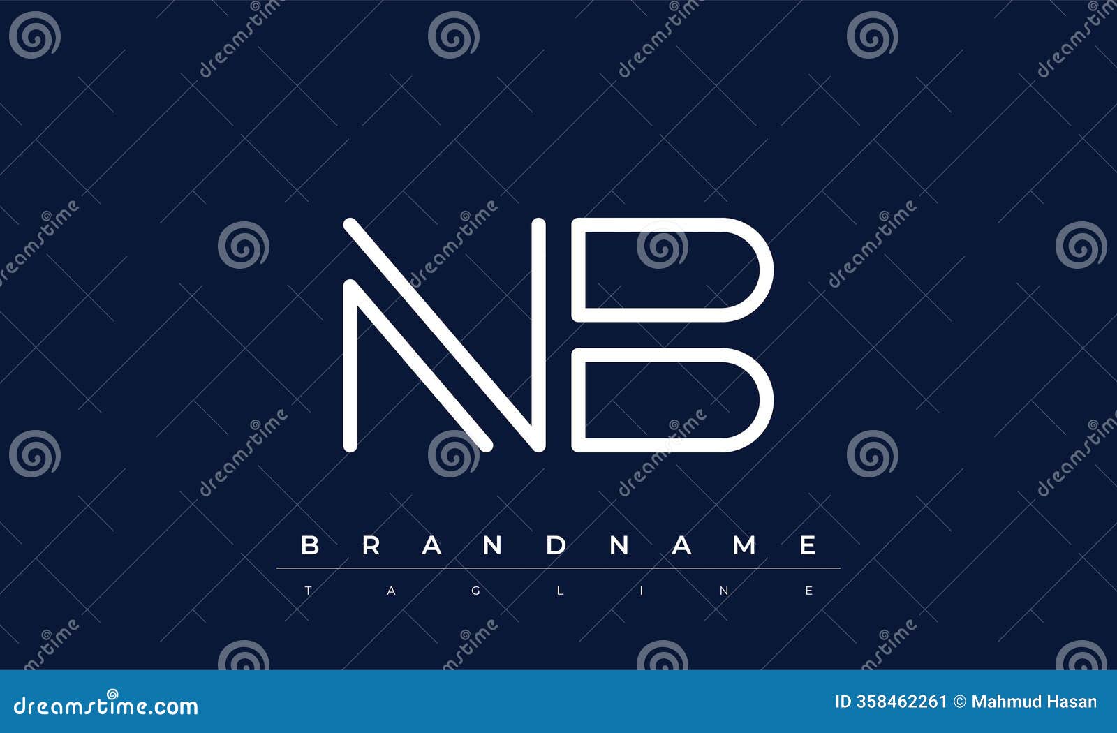 Creative NB Letter Initial Logo Vector Image Stock Vector ...