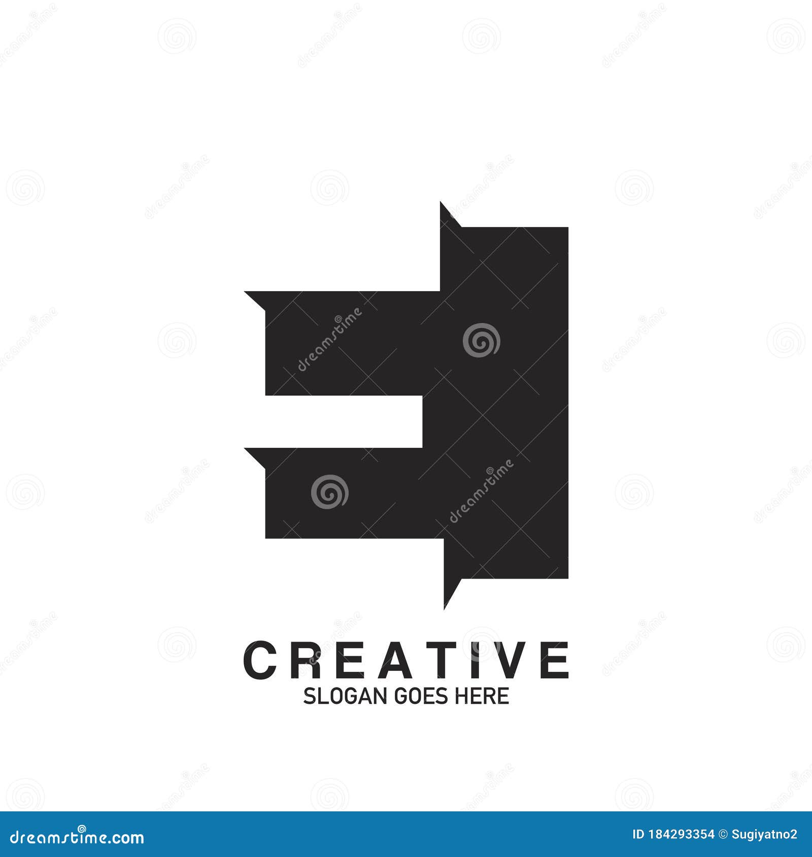 Creative Negative Space Letter E Modern Business Logo Vector Design ...