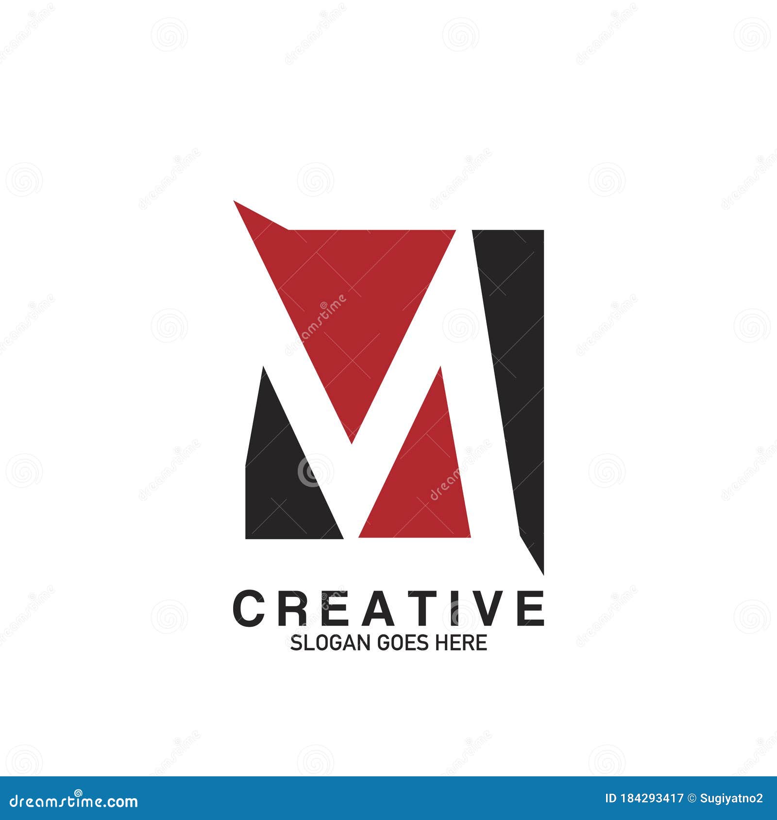 Creative Negative Space Letter M Modern Business Logo Vector Design ...