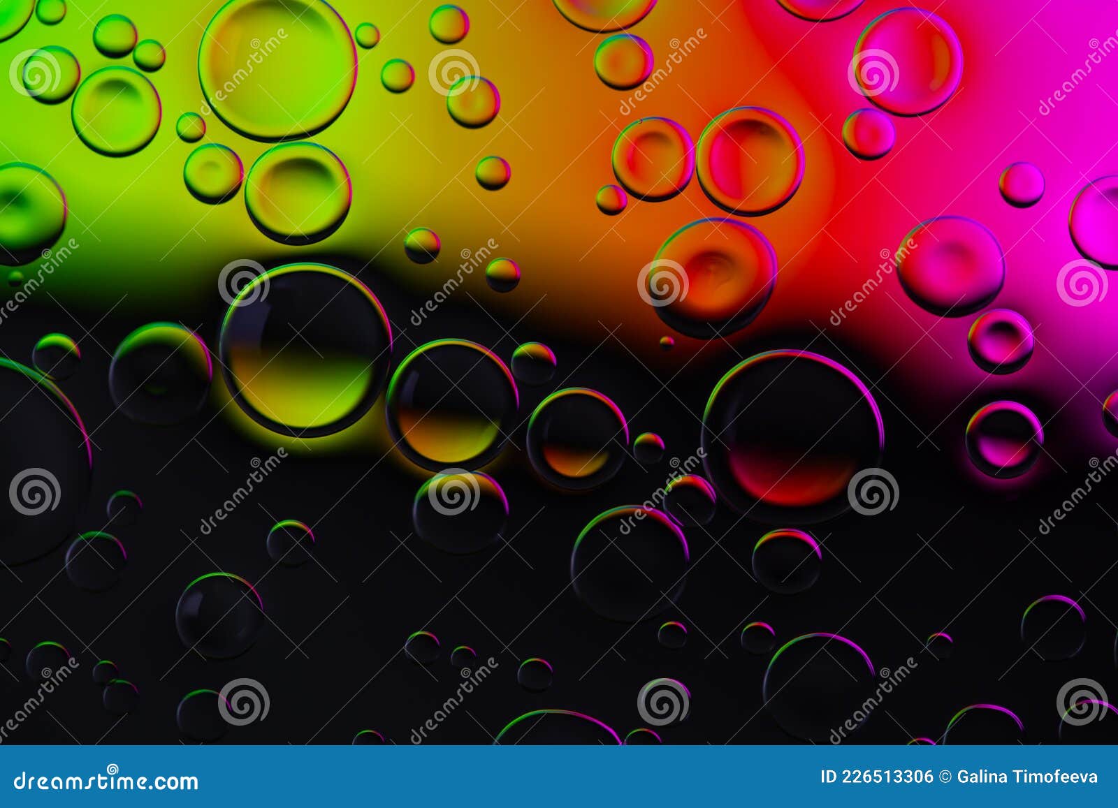 Creative Neon Background with Drops. Glowing Abstract Backdrop with ...