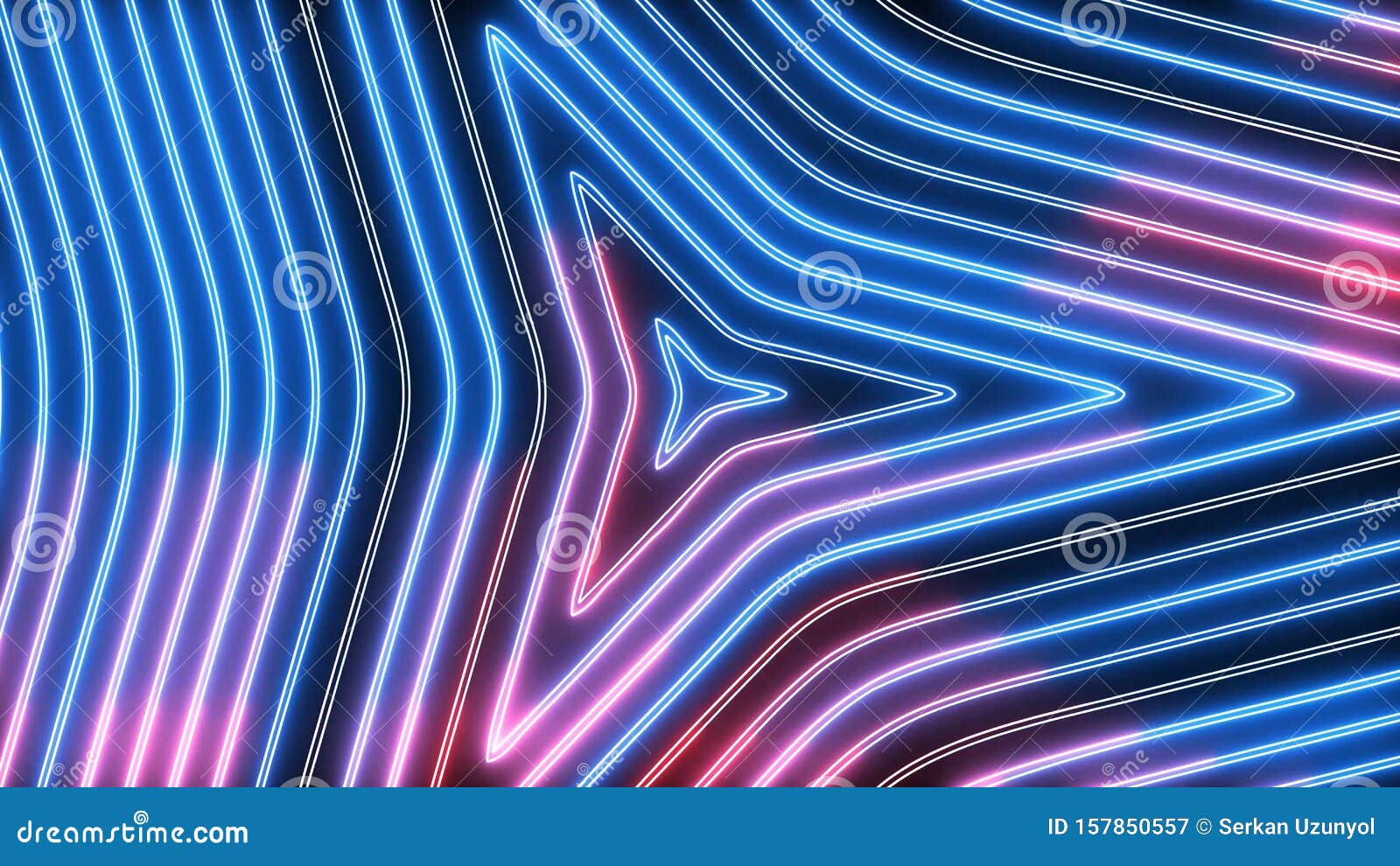 Creative Neon Bars Rendering. Colorful Led Lines Lightning Stock ...
