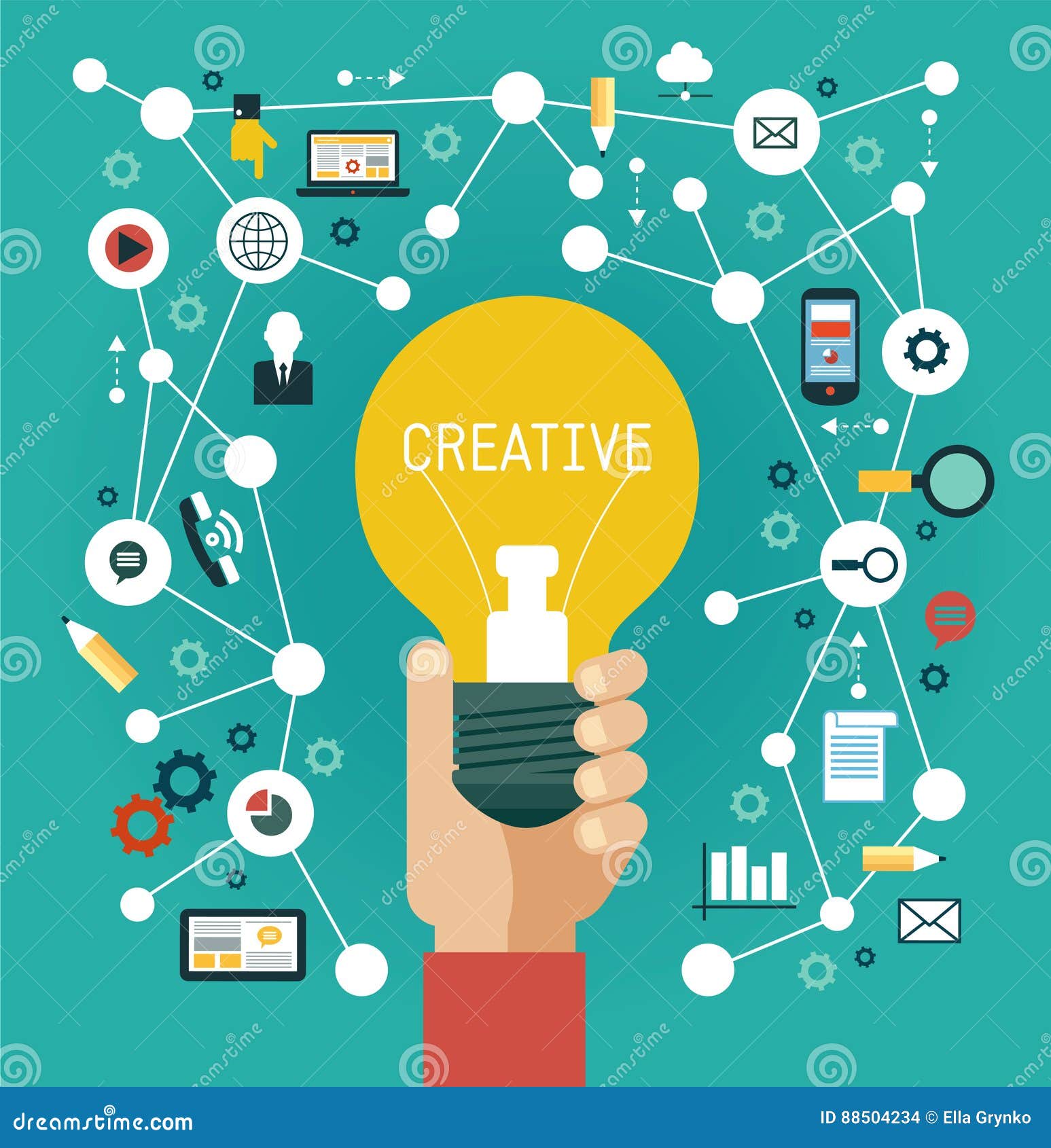 Creative Network Infographics Stock Illustration - Illustration of ...