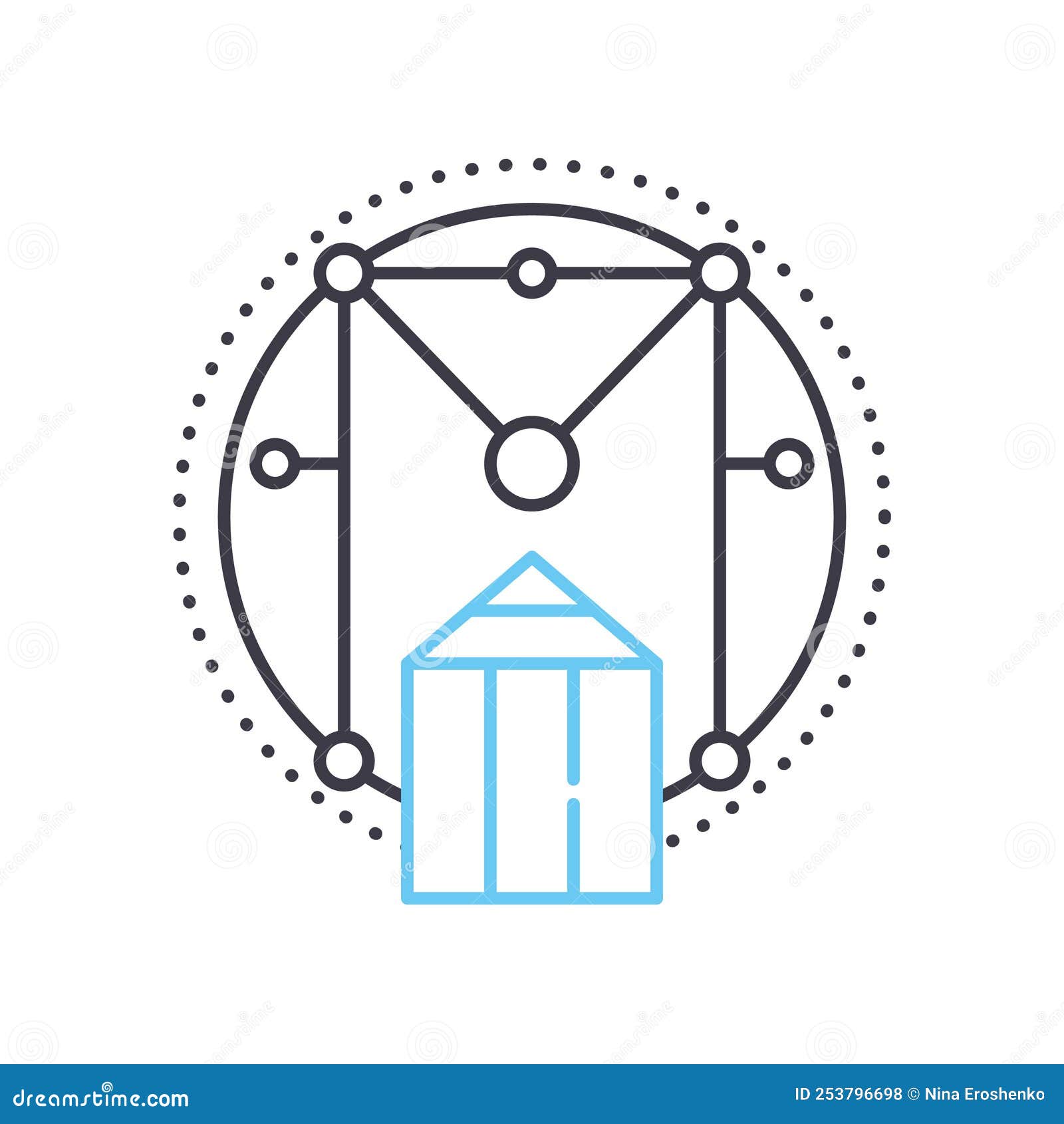 Creative Network Line Icon, Outline Symbol, Vector Illustration ...