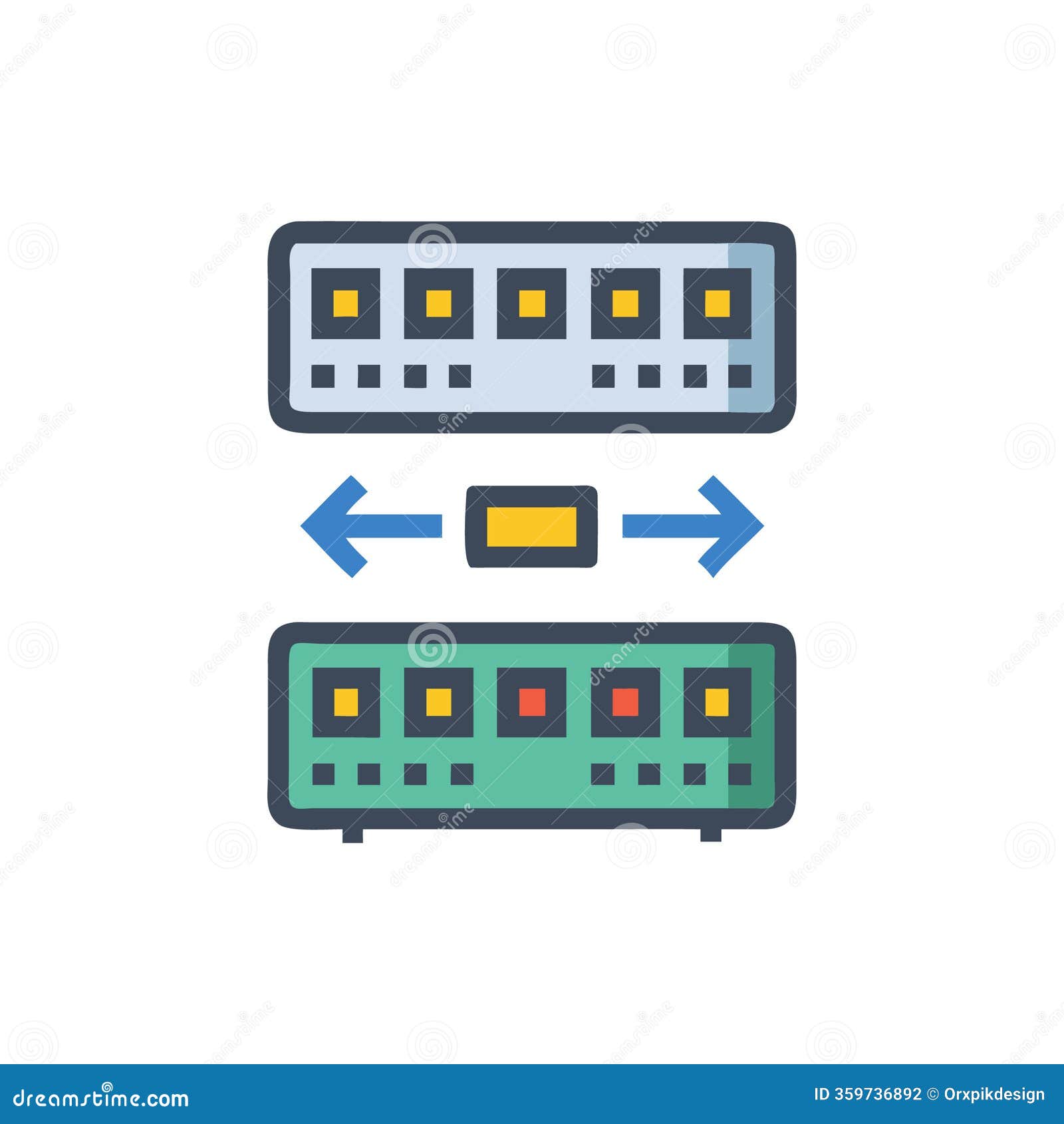 Network Switch Vector Illustration Isolated On White Background ...