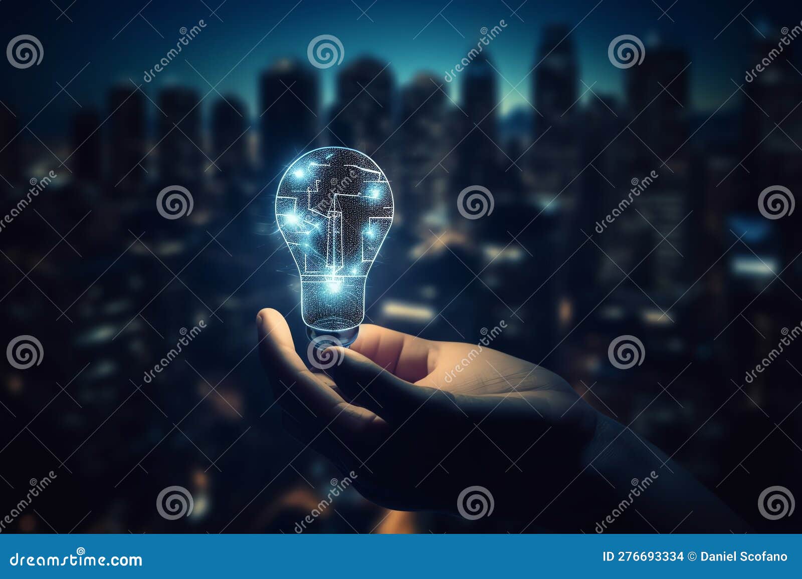 Creative, New Ideas and Innovation, Hand Holding Light Bulb and Smart ...