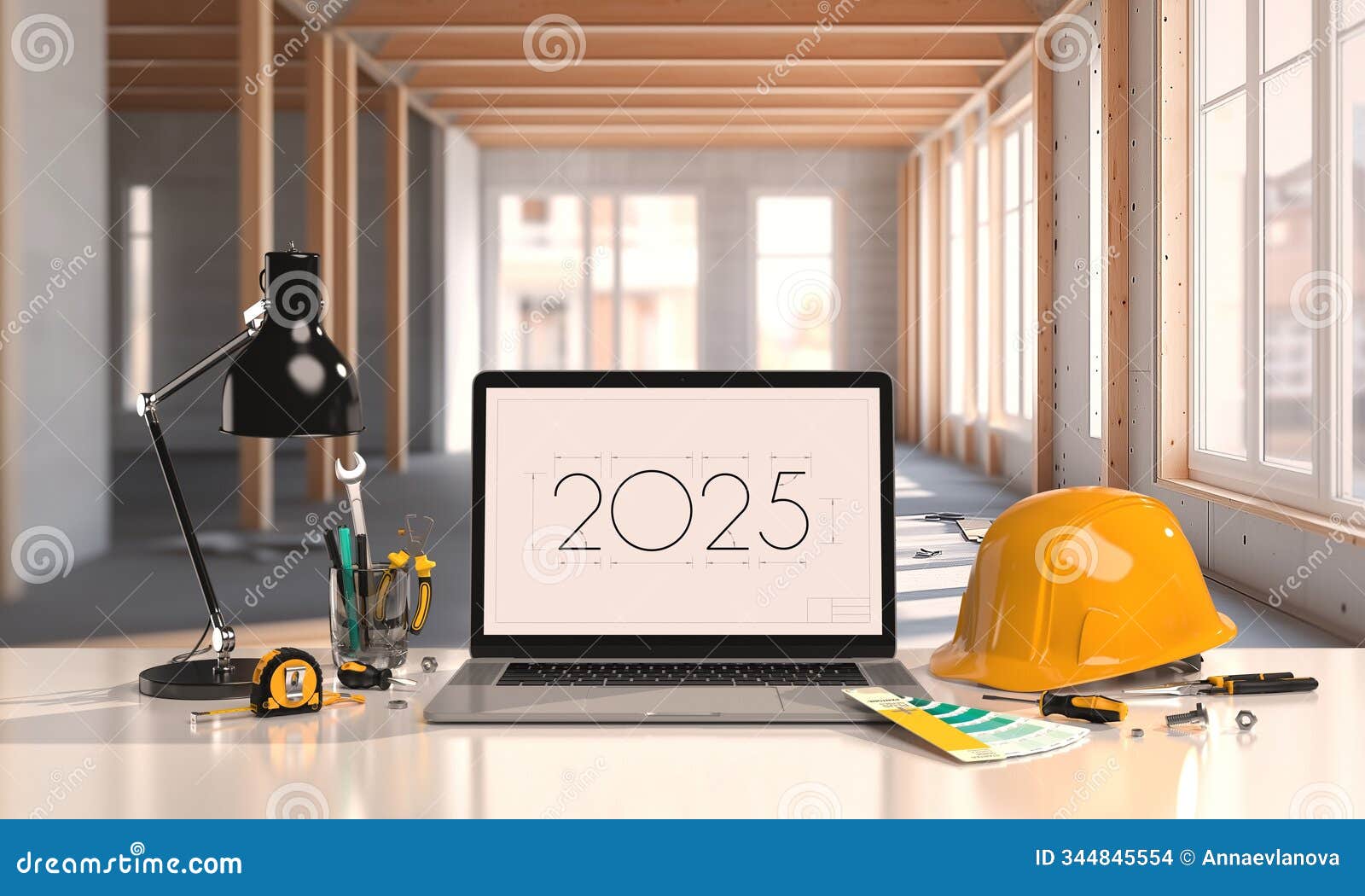 Creative 2025 New Year Design Template on Engineering, Construction ...