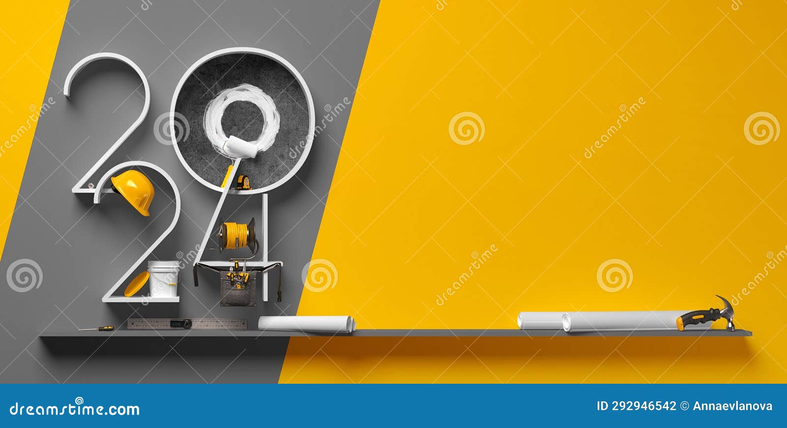 Creative 2024 New Year Design Template on Engineering, Construction ...