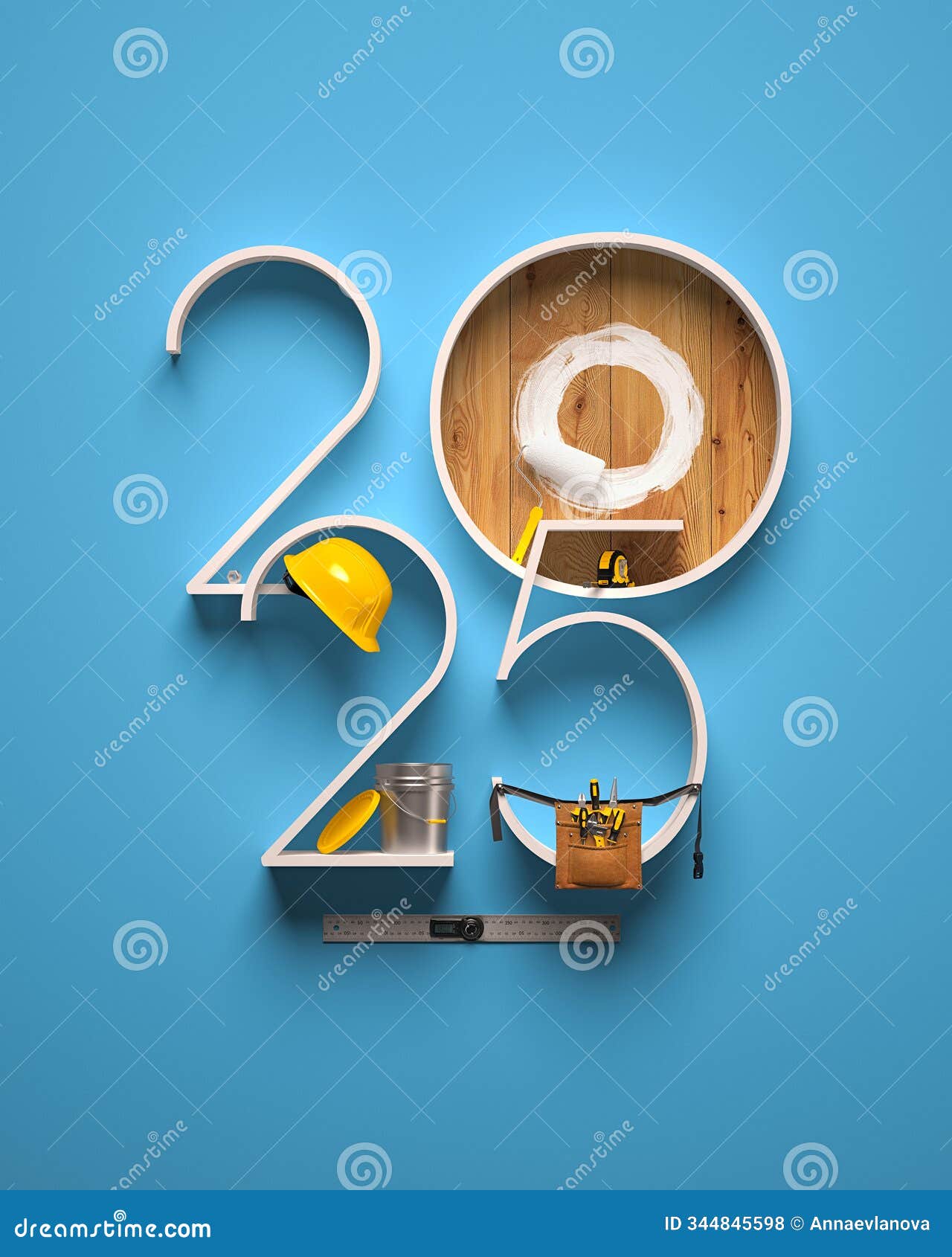 Creative 2025 Illustration Featuring Graphs, Icons, And Symbols For ...