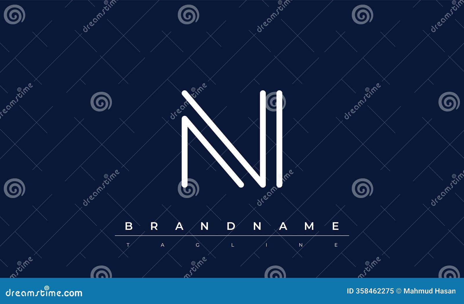 Creative NI Letter Initial Logo Vector Image | CartoonDealer.com #358462275