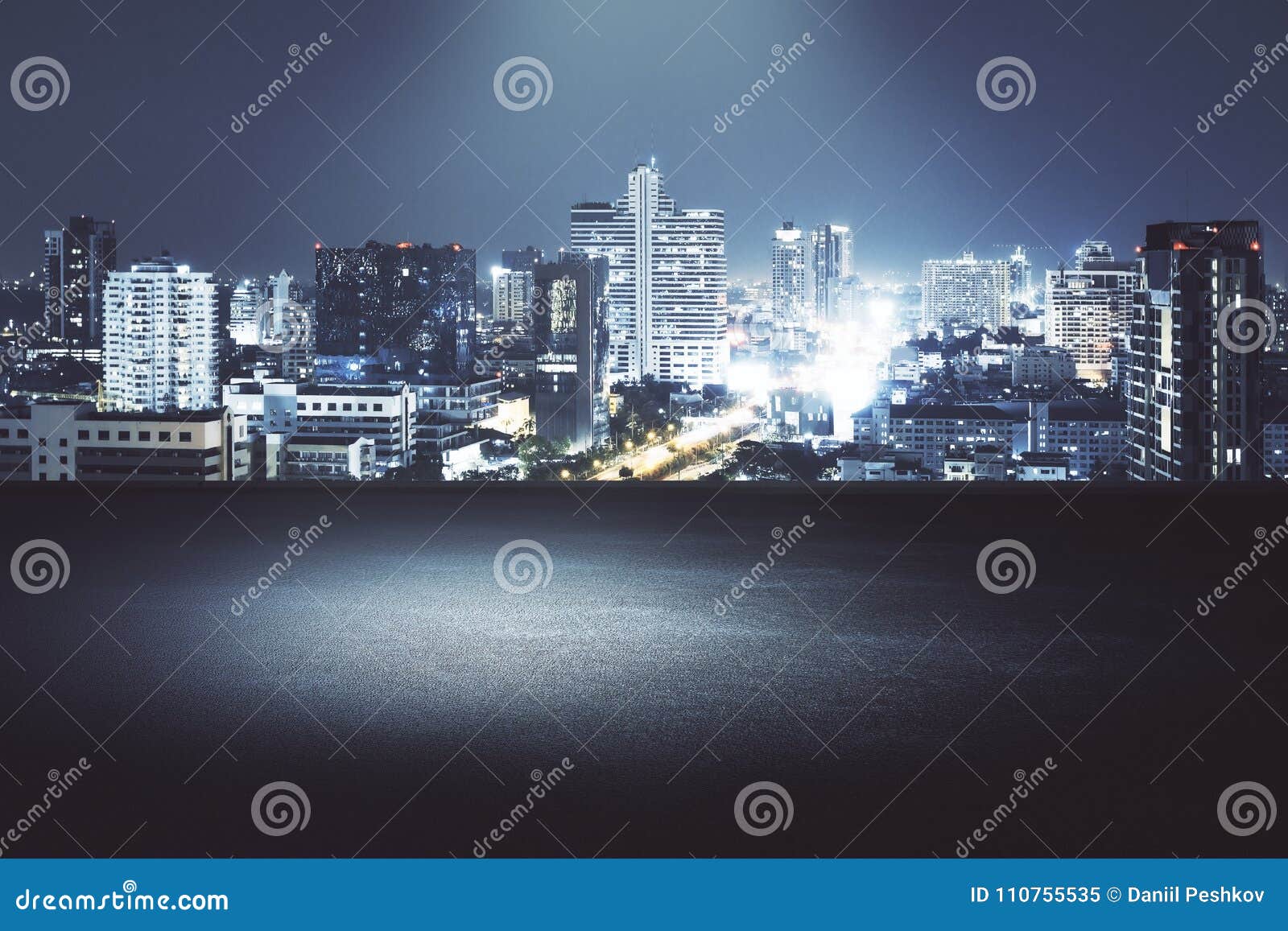 Creative Night City Background Stock Image - Image of downtown, blue ...