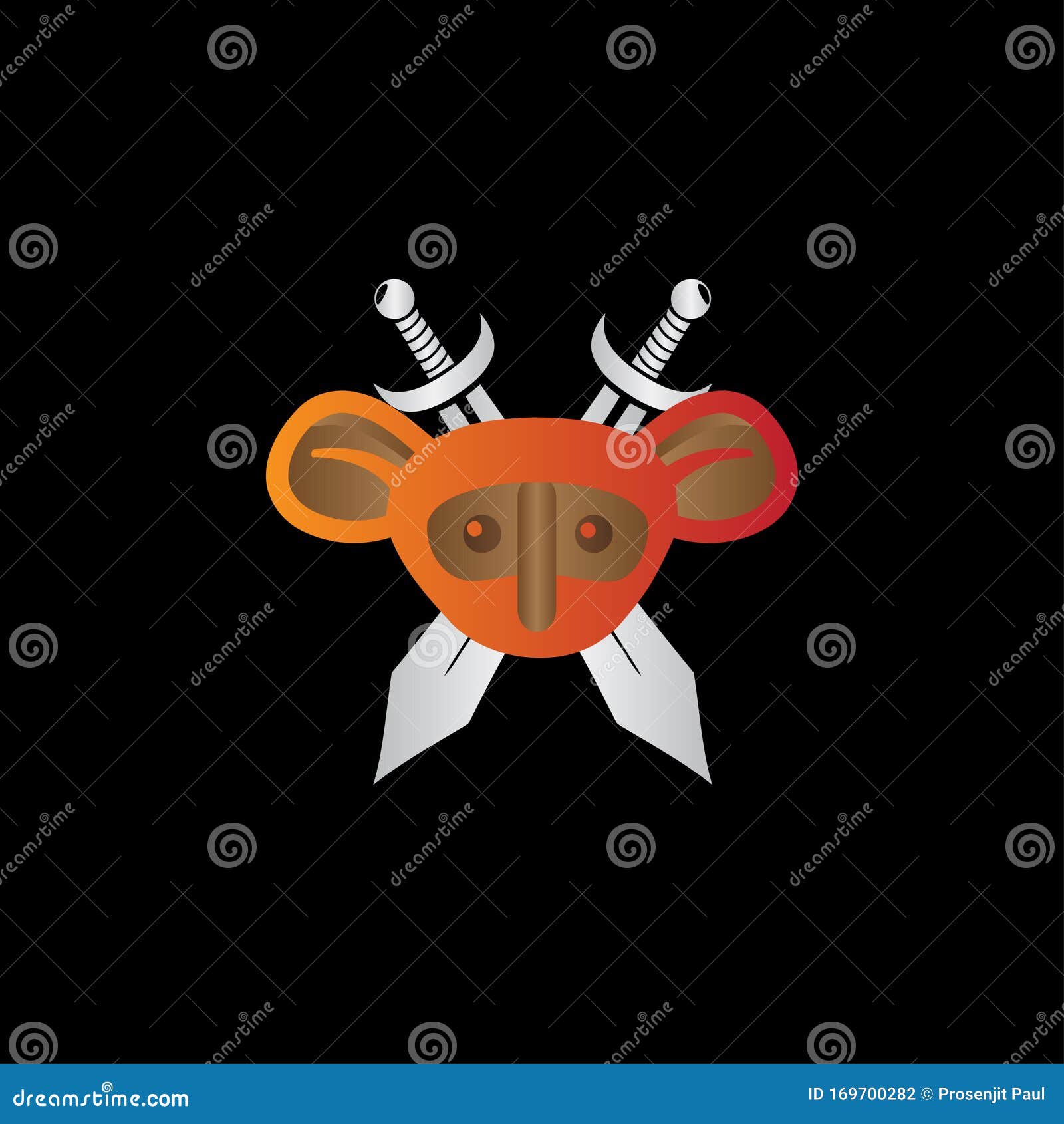 Creative Ninja Mouse Fighter Logo Design Stock Vector - Illustration of ...