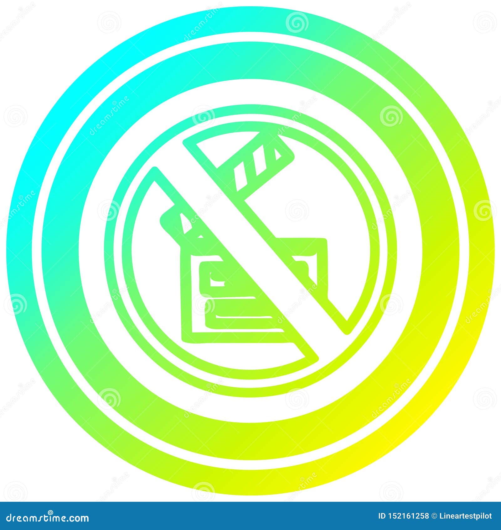 A Creative No Filming Circular in Cold Gradient Spectrum Stock Vector ...