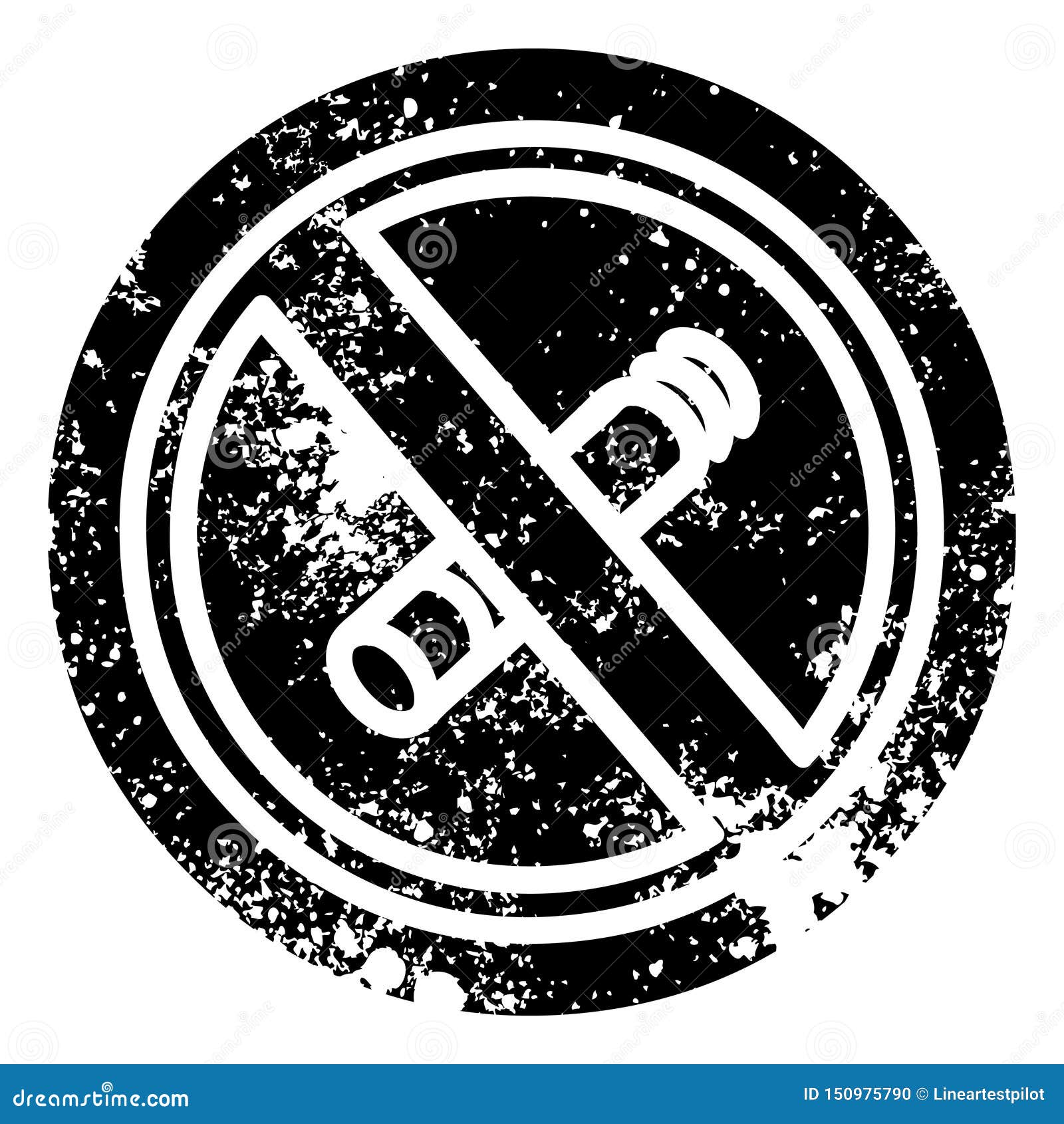 A Creative No Smoking Distressed Icon Stock Vector - Illustration of ...