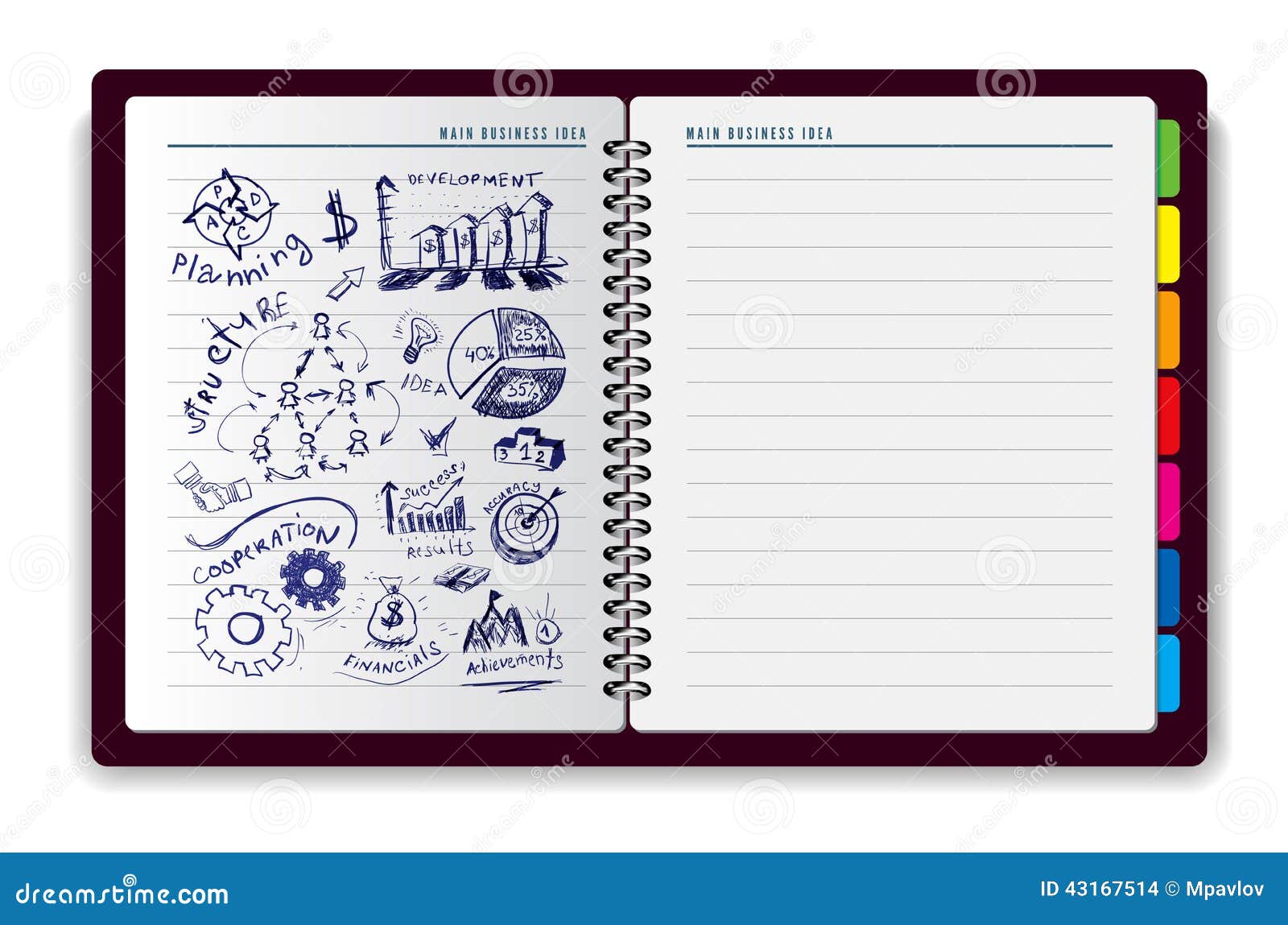 Creative notebook idea stock vector. Illustration of clock - 43167514