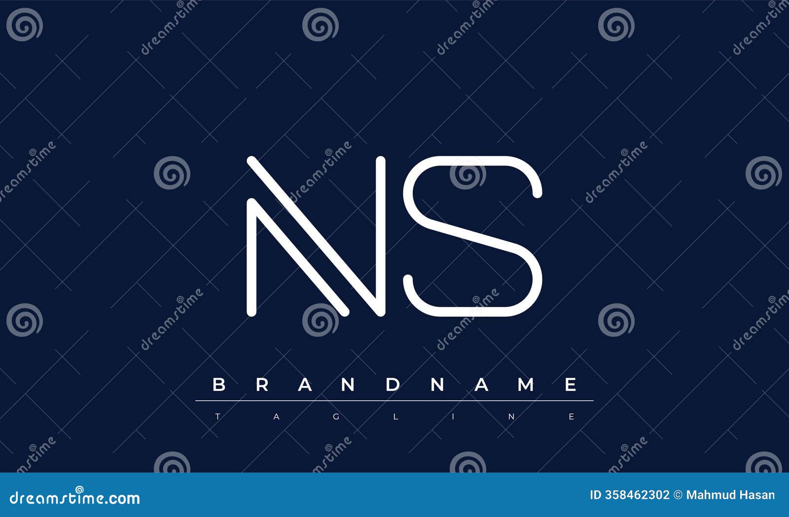 Creative NS Letter Initial Logo Vector Image | CartoonDealer.com #358462302