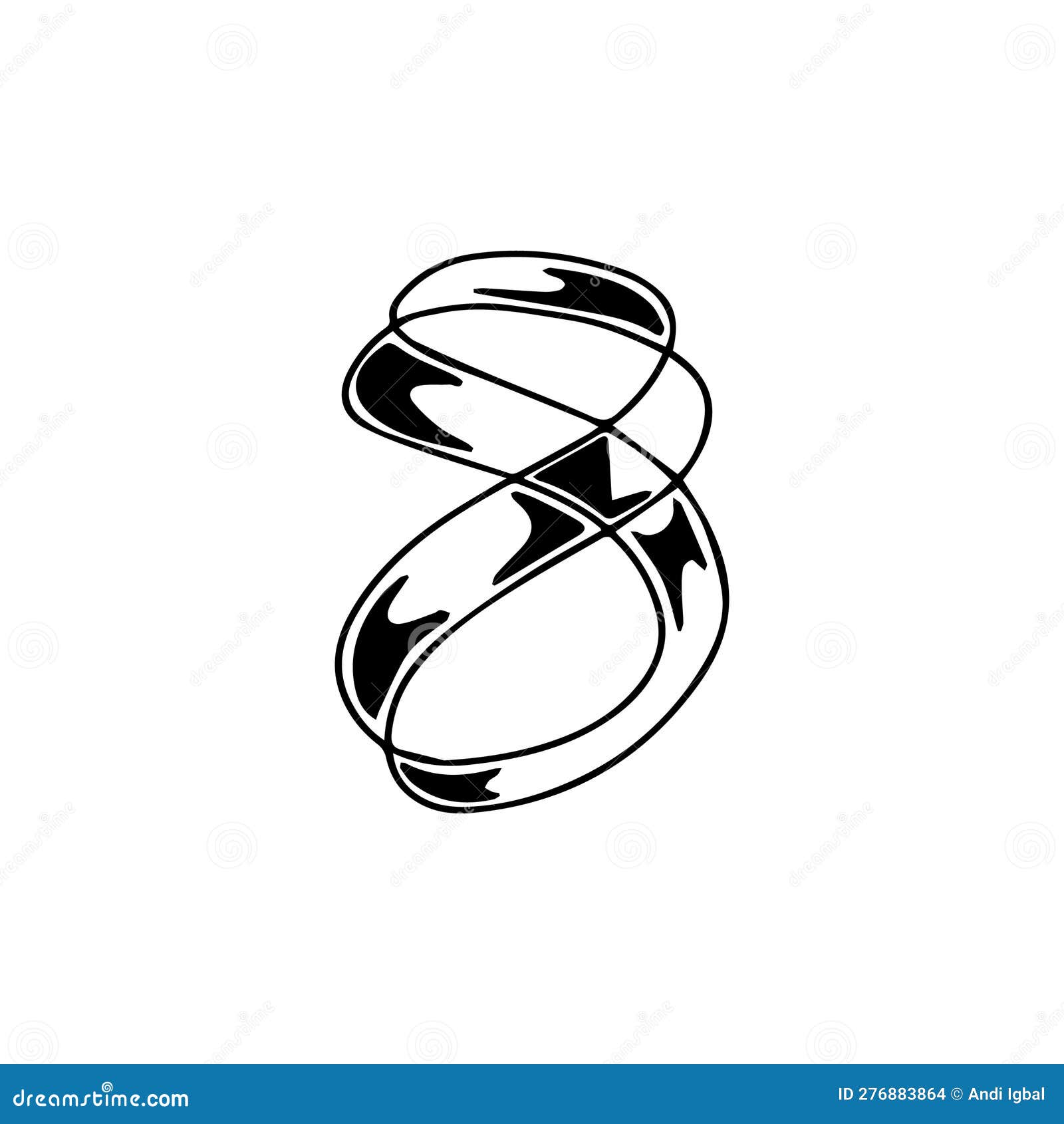 Creative Number 8 with Hand Drawn Style Vector Element Design Stock ...