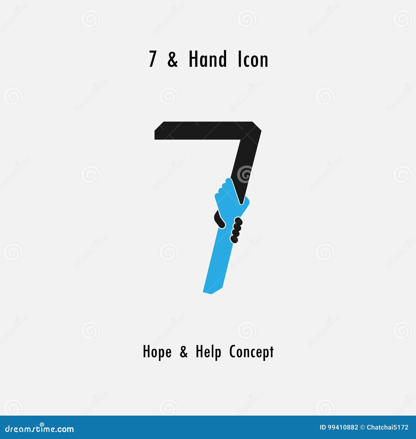 Creative 7- Number Icon Abstract and Hands Icon Design Vector Stock ...