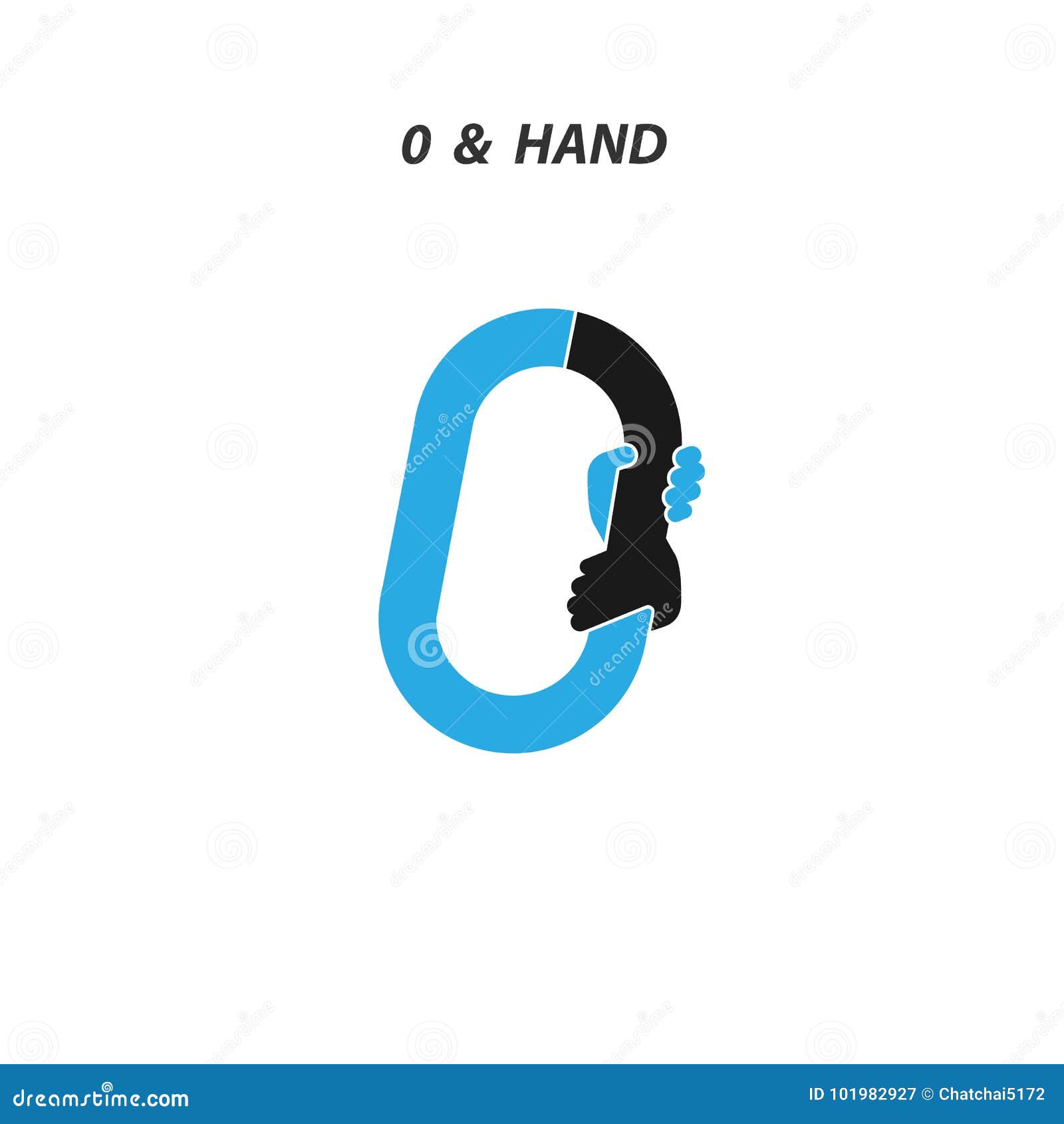 Creative 0- Number Icon Abstract and Hands Icon Design Vector Te Stock ...