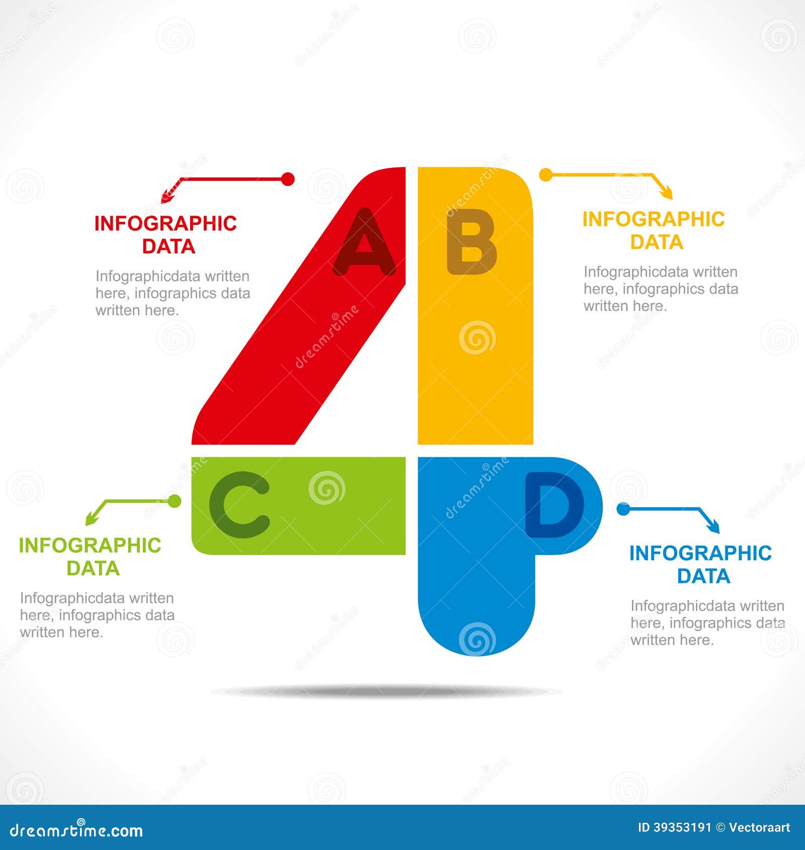 Creative Number 4 Info-graphics Stock Vector - Illustration of ...