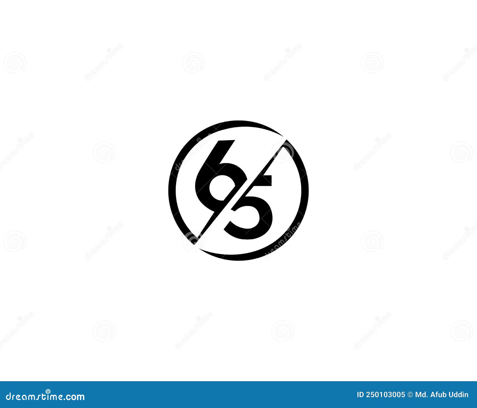 Creative Number 65 Logo Design Stock Vector - Illustration of label ...