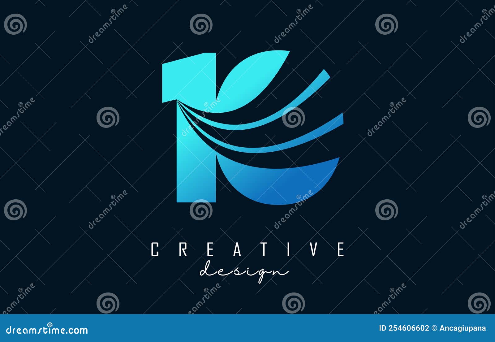 Creative Number 10 Logo with Leading Lines and Road Concept Design ...